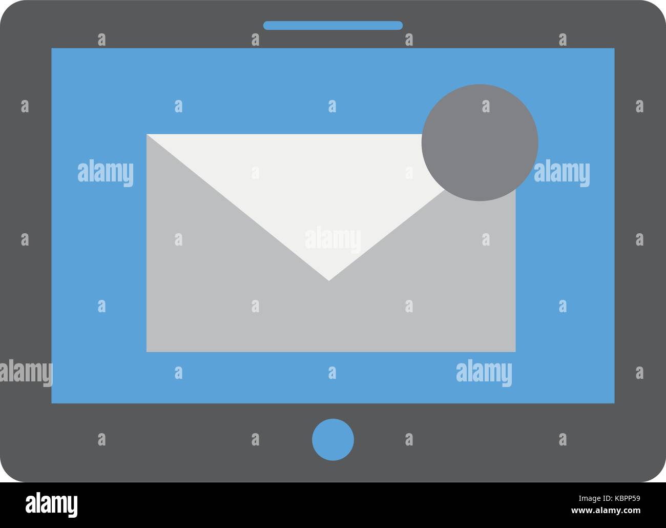 tablet with mailbox message or email notification Stock Vector Image ...