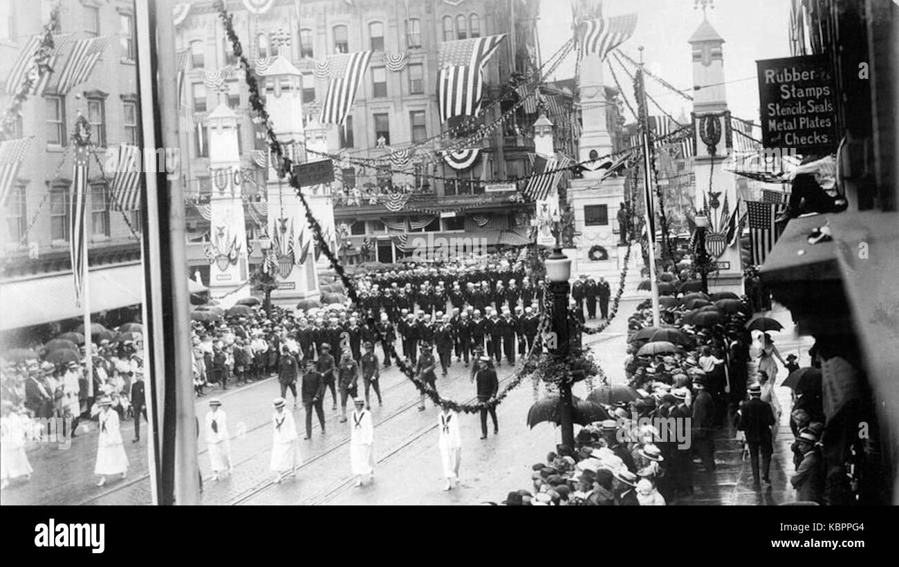 1919 World War I Victory Parade Naval Veterans Marching From Center ...