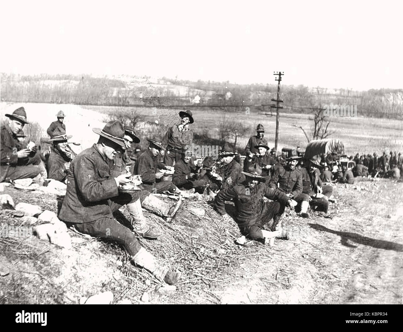 1918 Camp Crane Field Training Mess In Field Guthsville Station Stock ...