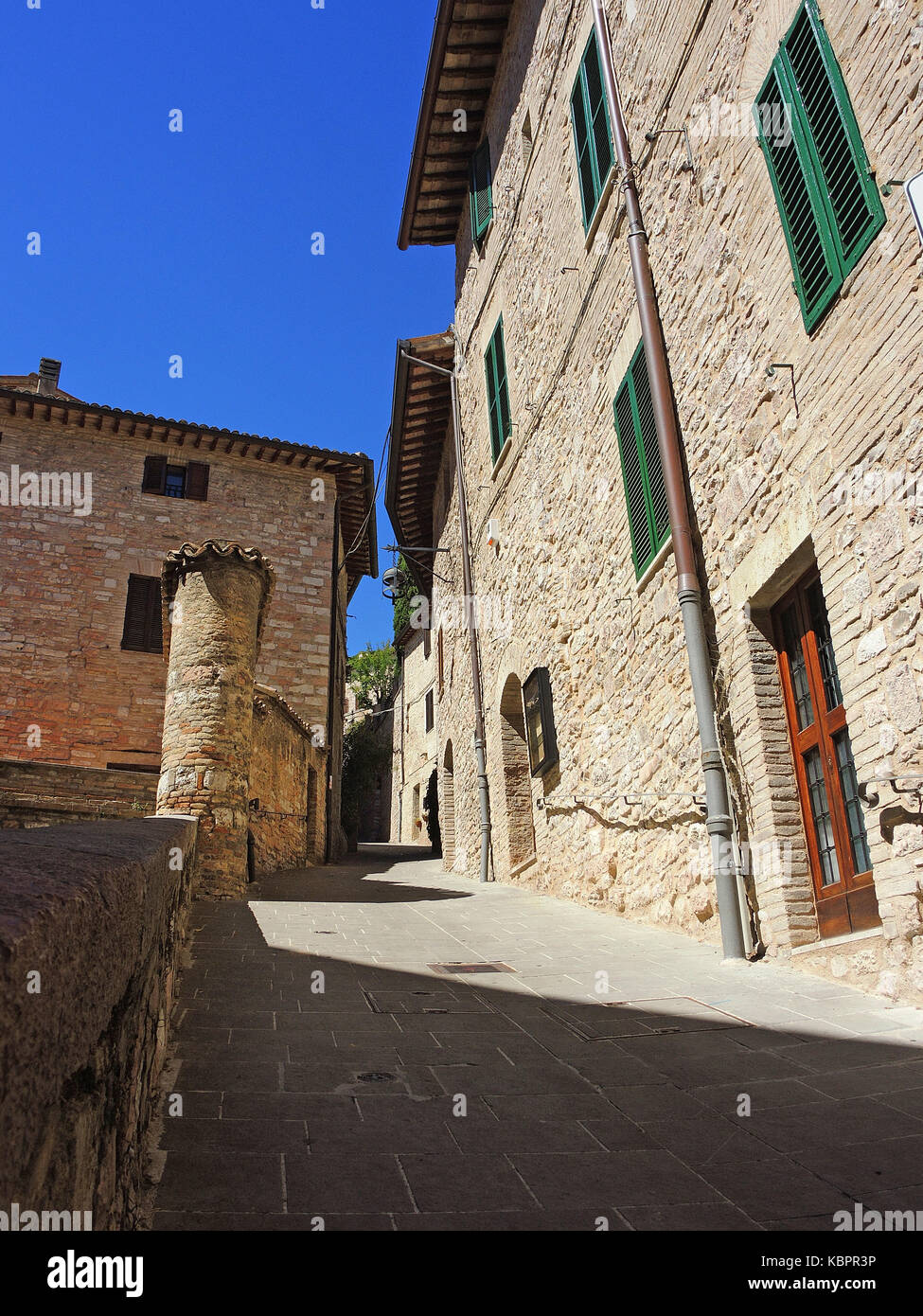Assisi, Italy. Views of the streets of the old city center, a Unesco ...