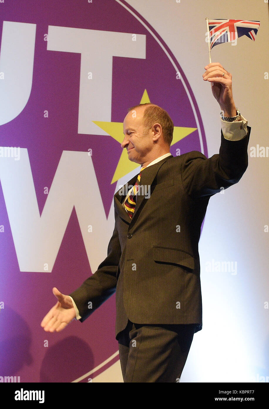 Ukip party leader Henry Bolton arrives on stage to deliver his speech ...