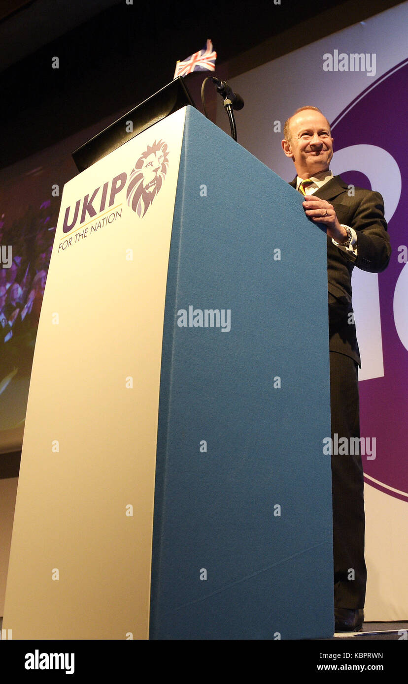 Ukip party leader Henry Bolton speaks during the Ukip National ...