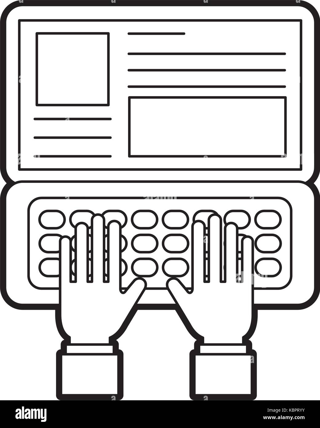 hand typing laptop working website page Stock Vector Image & Art - Alamy