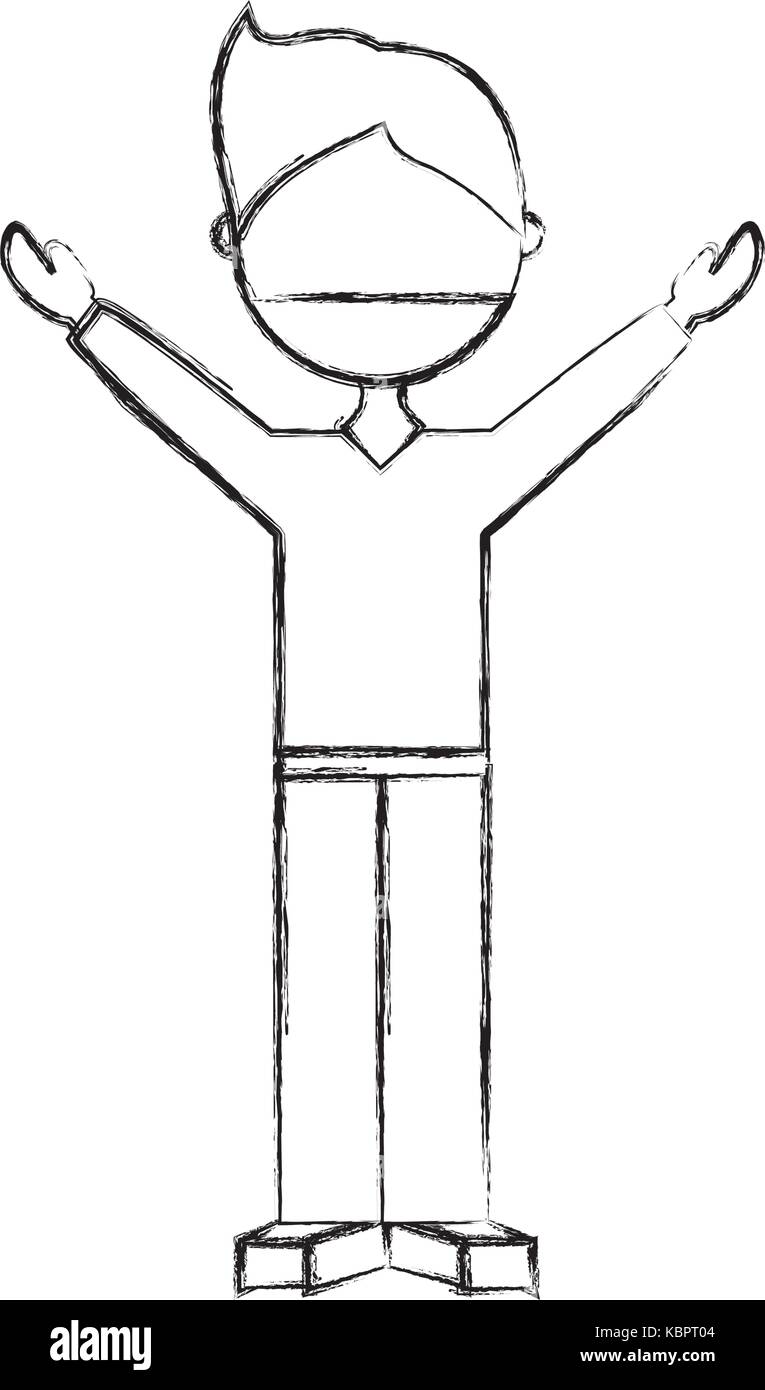 Avatar Man Standing Icon Over White Background Colorful Design Vector