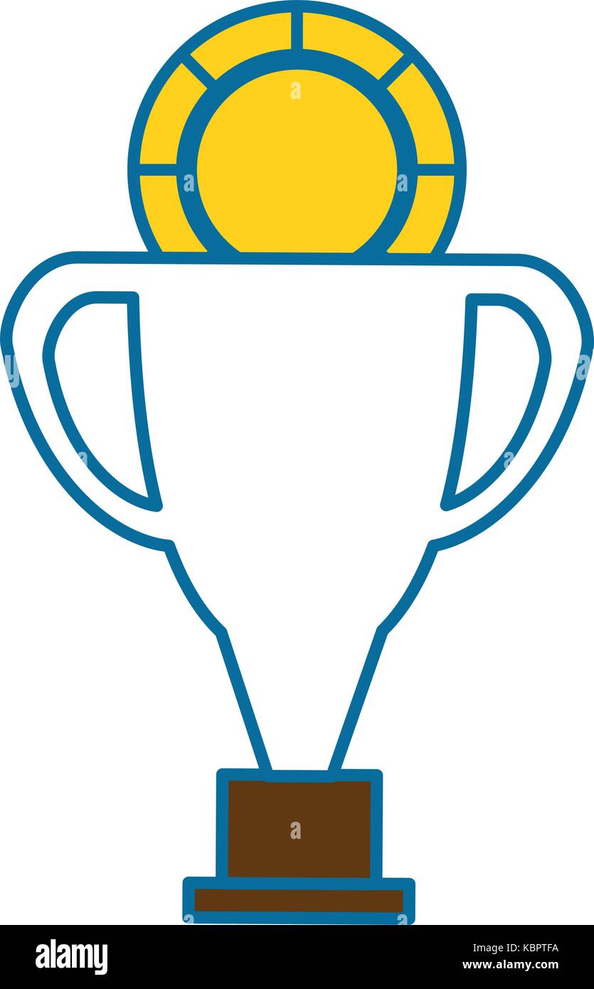 pixelated trophy with coin game award vector illustration design Stock ...