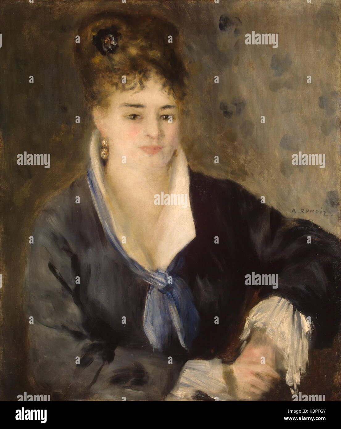 Woman in Black by Pierre Auguste Renoir Stock Photo - Alamy