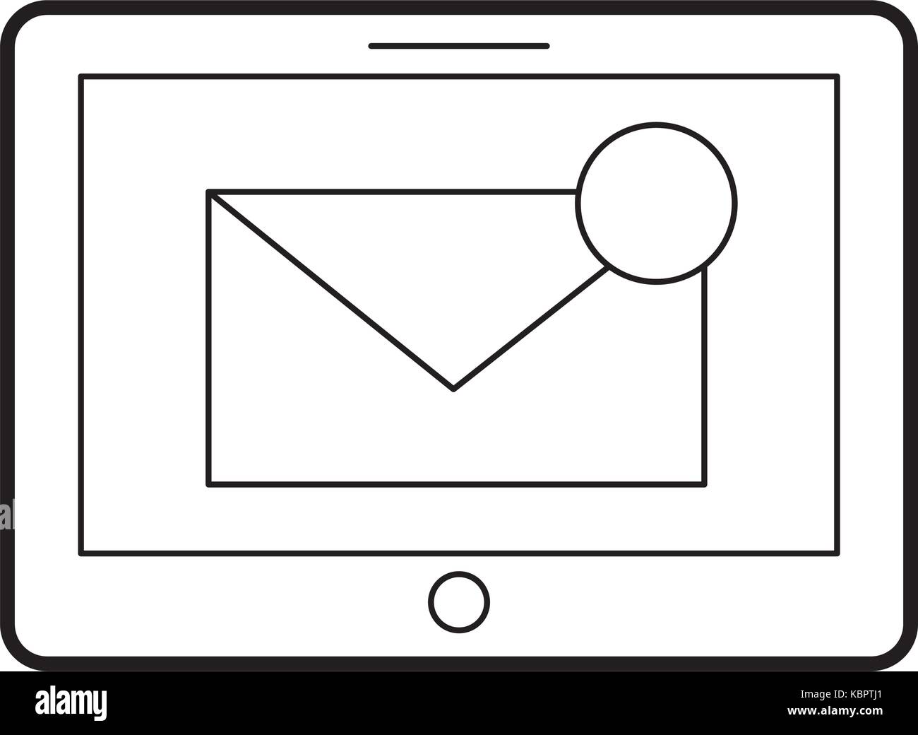 tablet with mailbox message or email notification Stock Vector Image ...