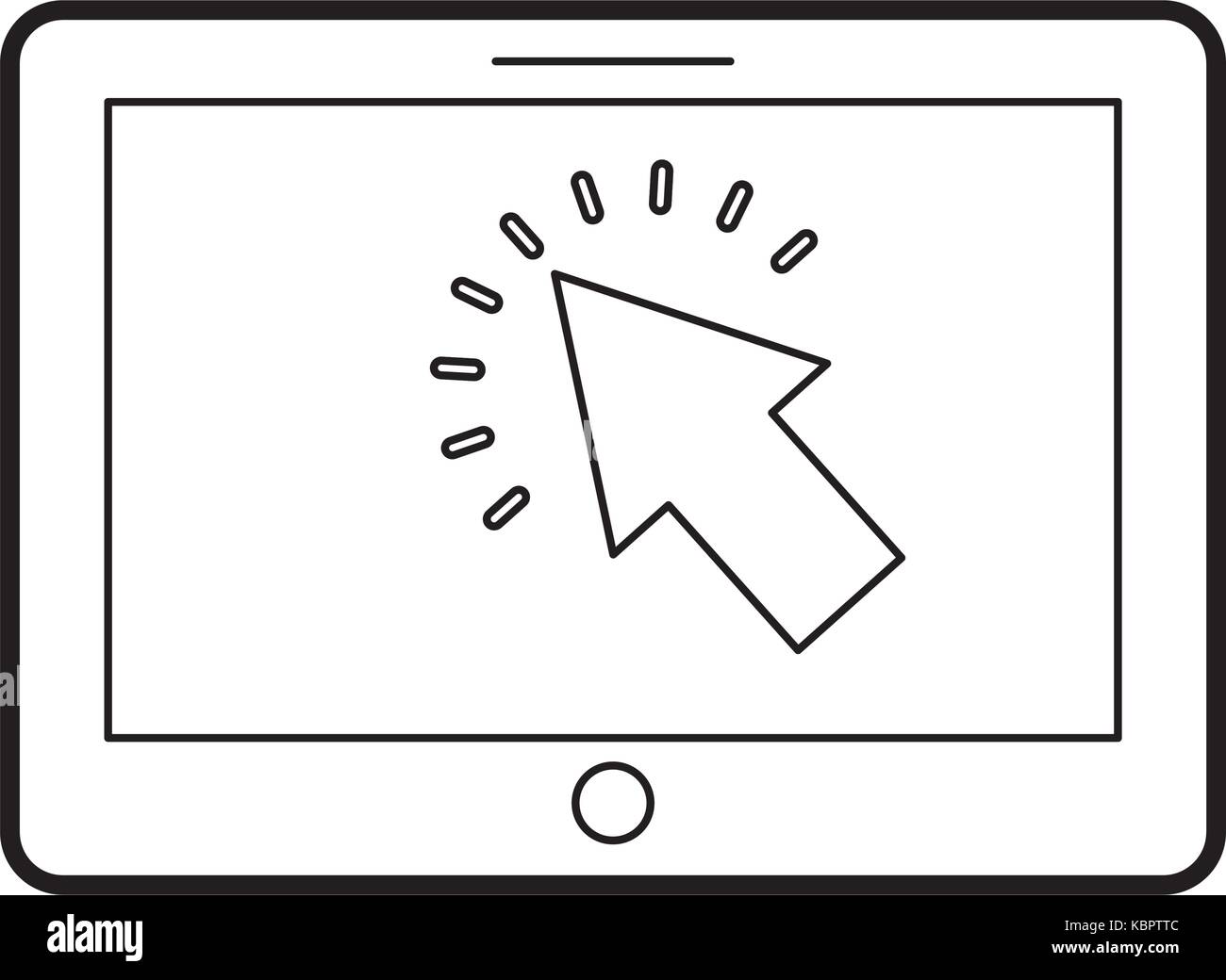 tablet with cursor button digital technology Stock Vector Image & Art ...