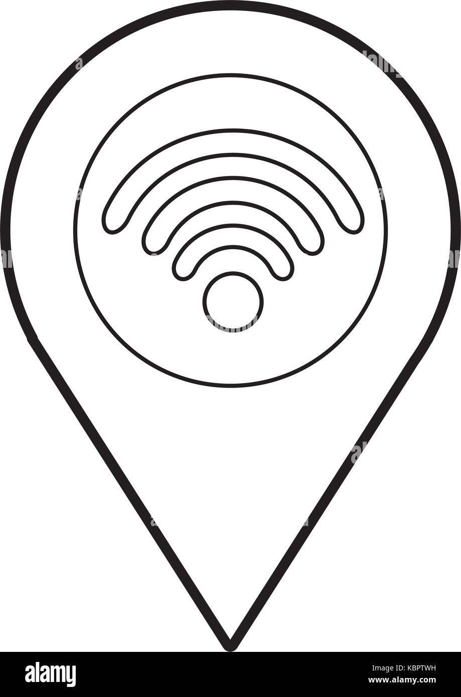 pointer map with wifi internet signal connection Stock Vector Image ...