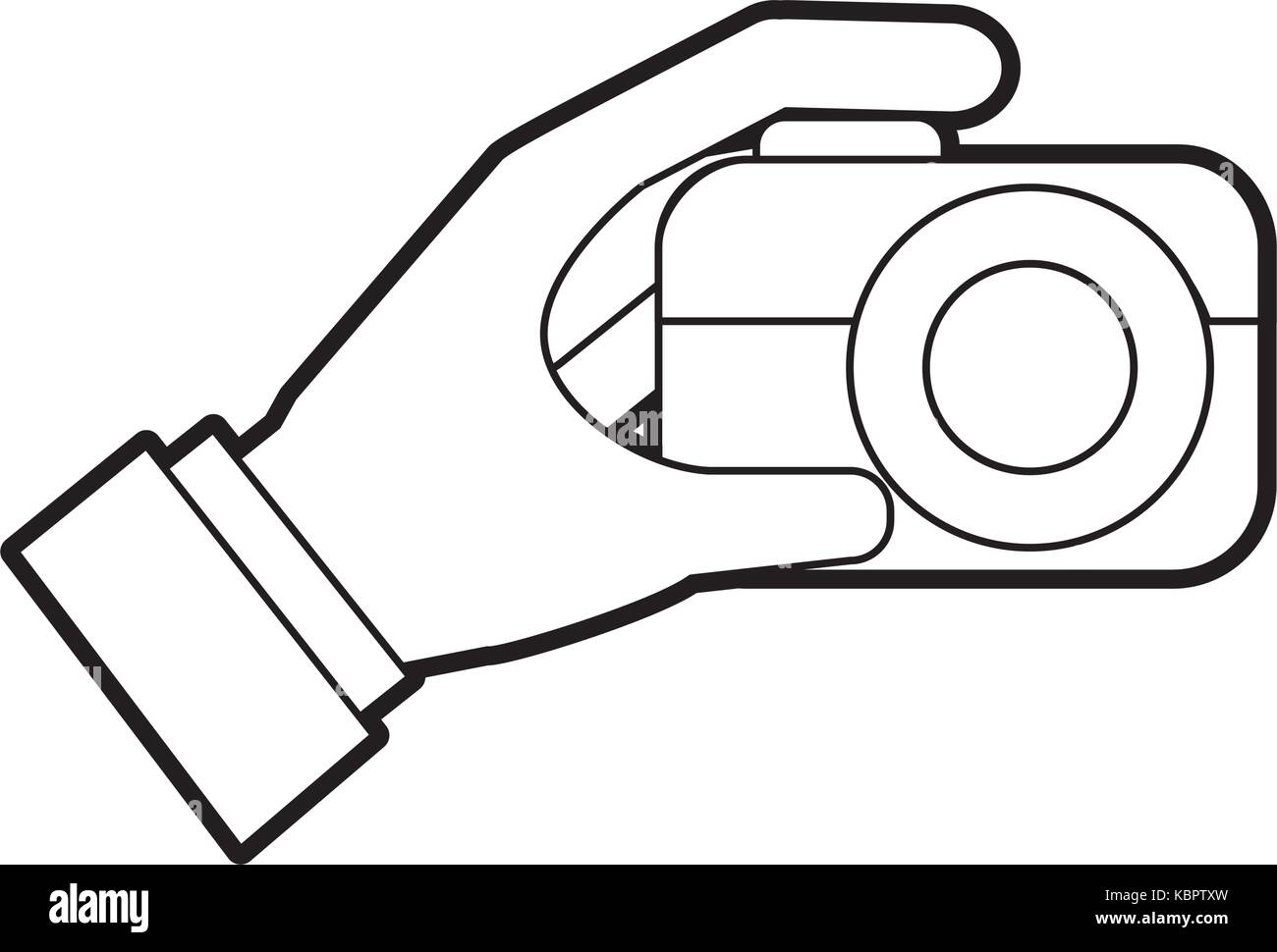 hand holding photo camera push button Stock Vector Image & Art - Alamy