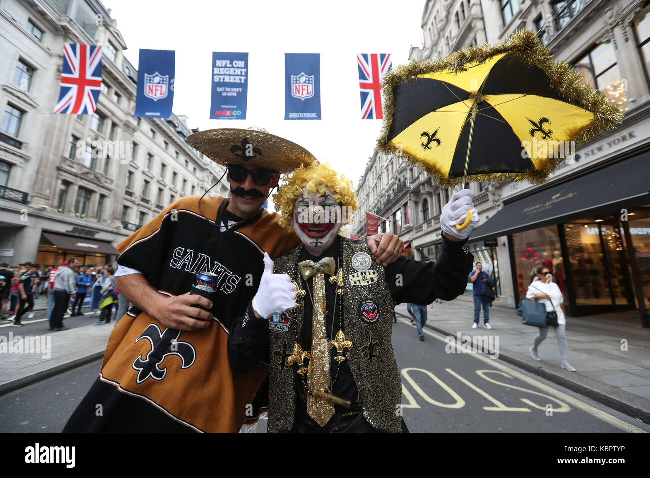 New Orleans Saints fans on Regents Street in London, ahead of a ...