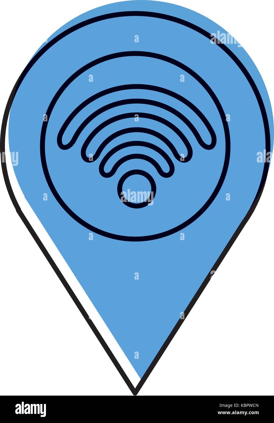 pointer map with wifi internet signal connection Stock Vector Image ...