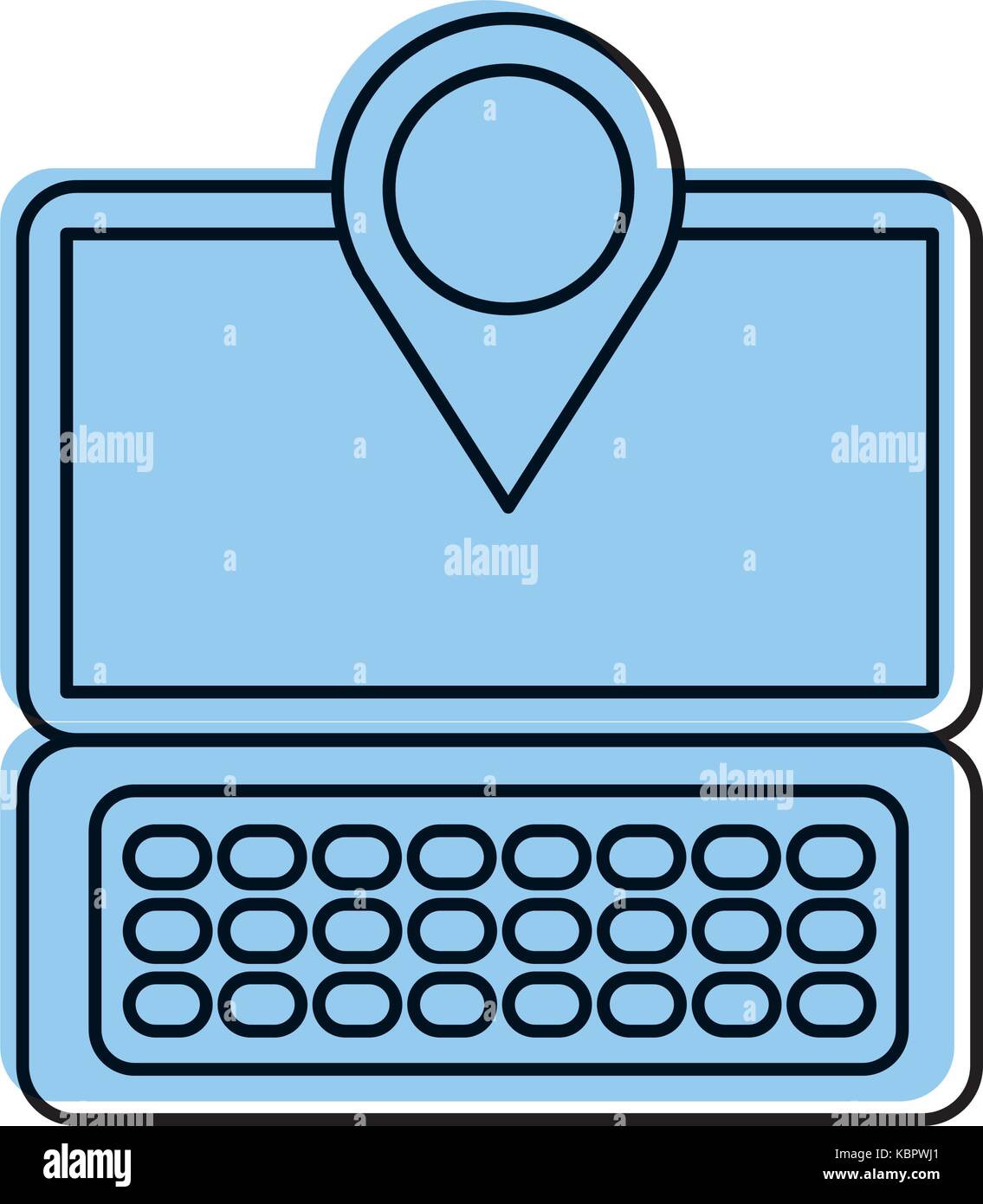 laptop communication pointer map navigation gps location app Stock ...