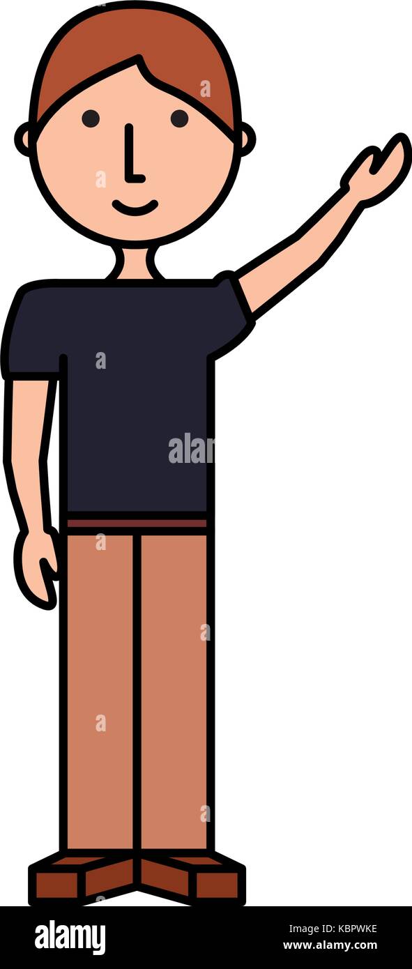 cartoon man icon over white background colorful design vector ...