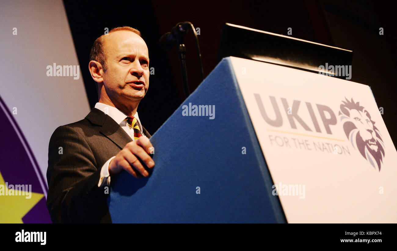 Ukip party leader Henry Bolton speaks during the Ukip National ...