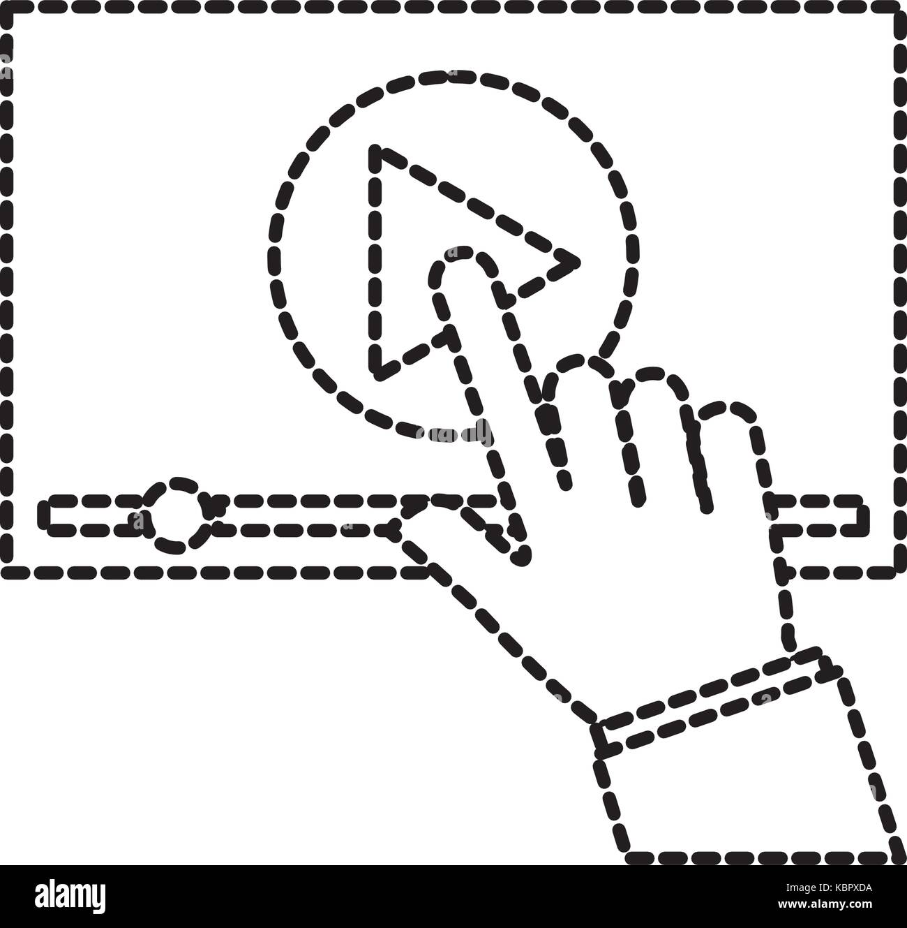 hand touch screen video player button technology Stock Vector Image ...