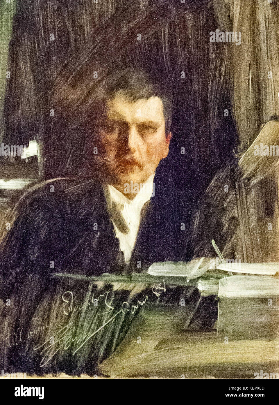 Zorn Self portrait 1888 Stock Photo - Alamy