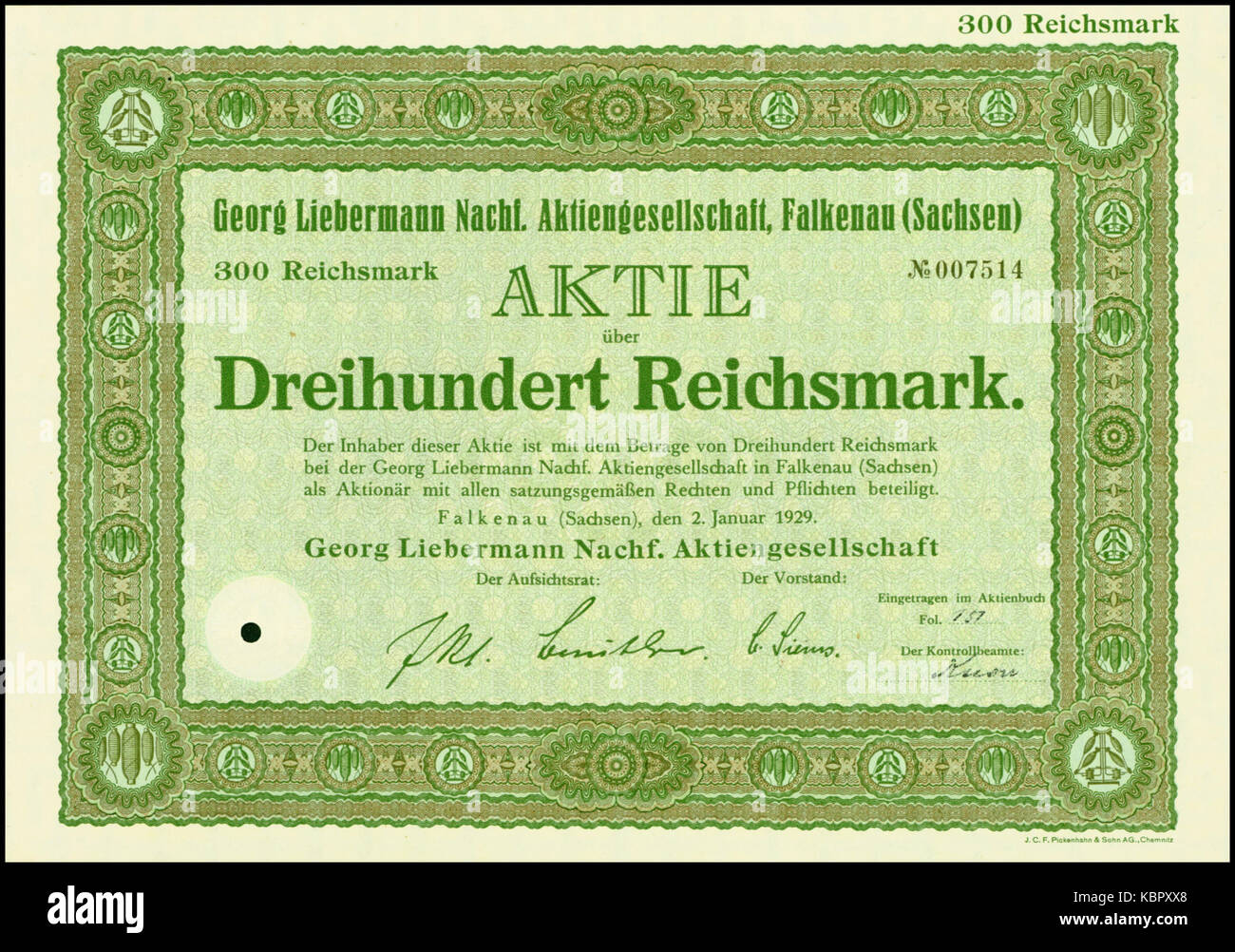 Georg Liebermann Nachf. AG 1929 Stock Photo - Alamy