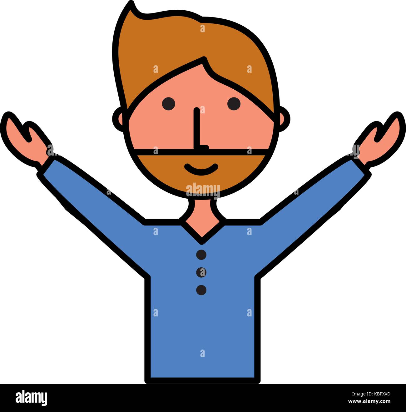 cartoon man icon over white background colorful design vector ...