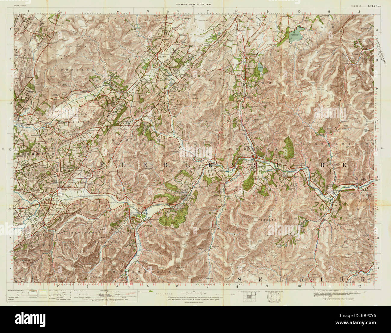 Map of peebles hi-res stock photography and images - Alamy