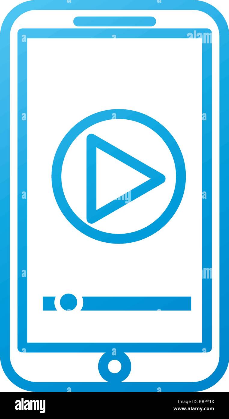 smartphone player button app connection internet Stock Vector Image ...