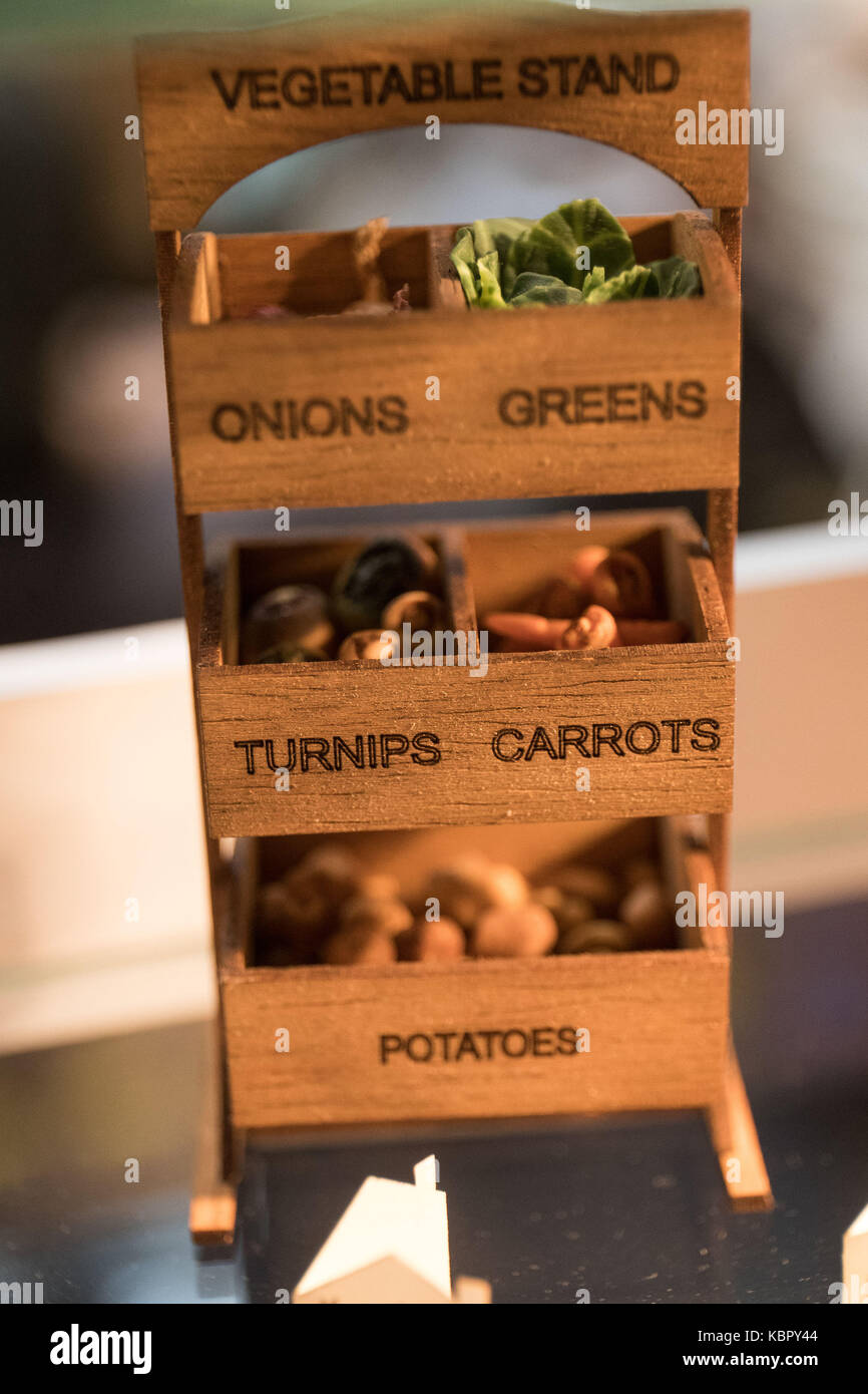 Miniature vegetables on display at the Miniatura - Dolls' House ...