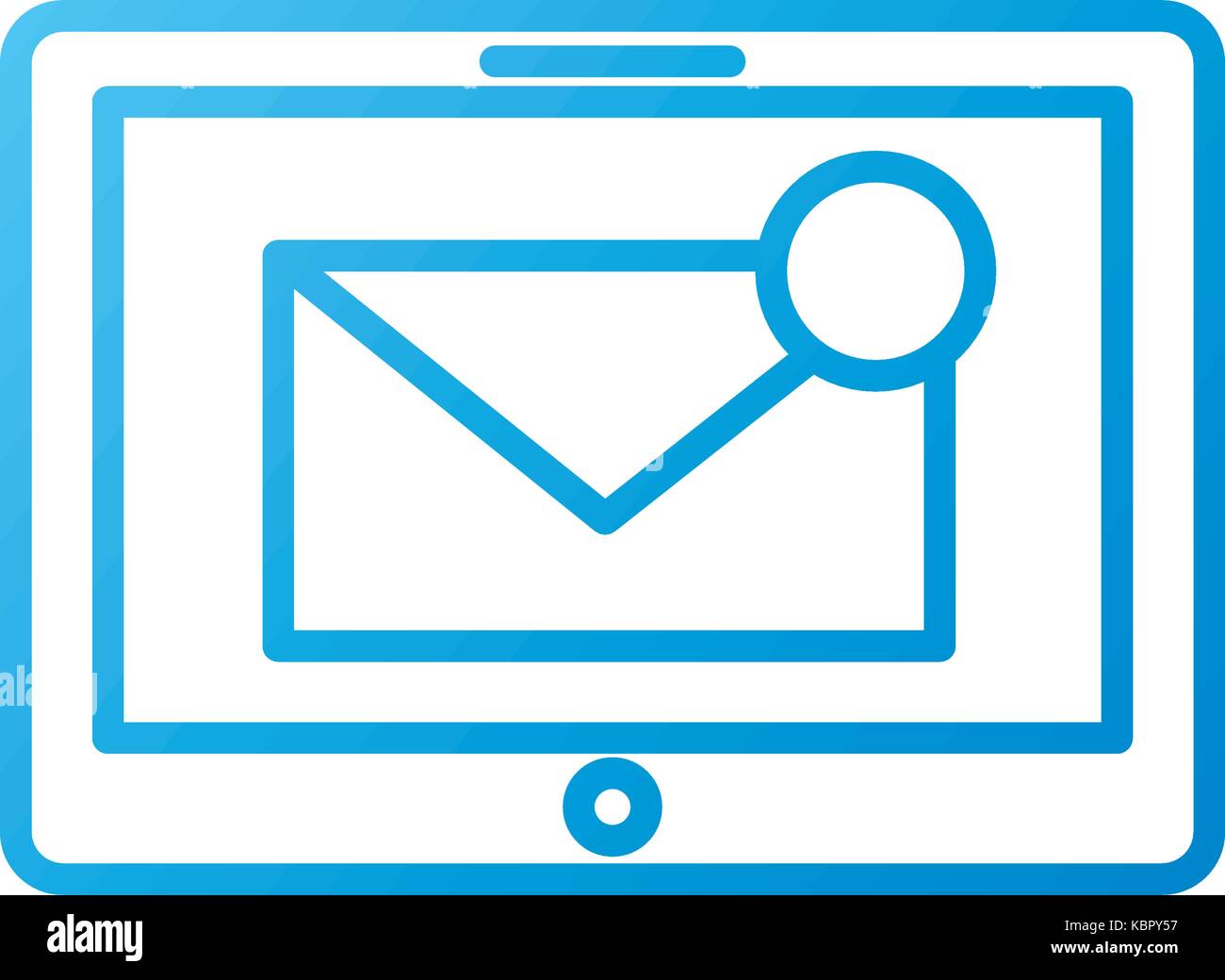 tablet with mailbox message or email notification Stock Vector Image ...