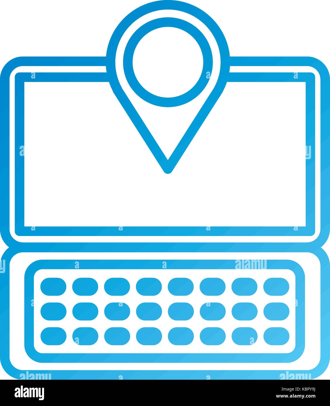 laptop communication pointer map navigation gps location app Stock ...