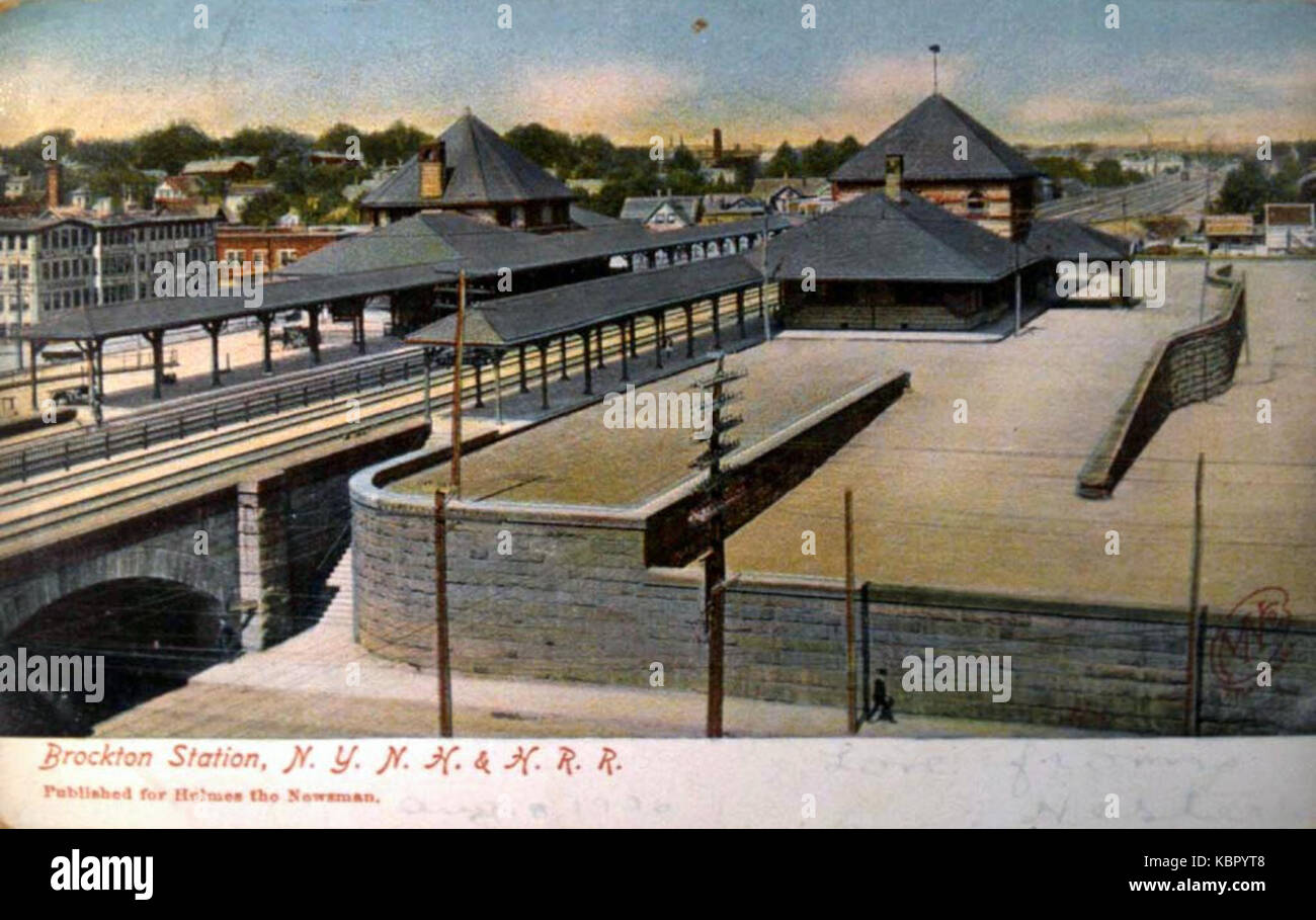 1906 Brockton station postcard Stock Photo - Alamy