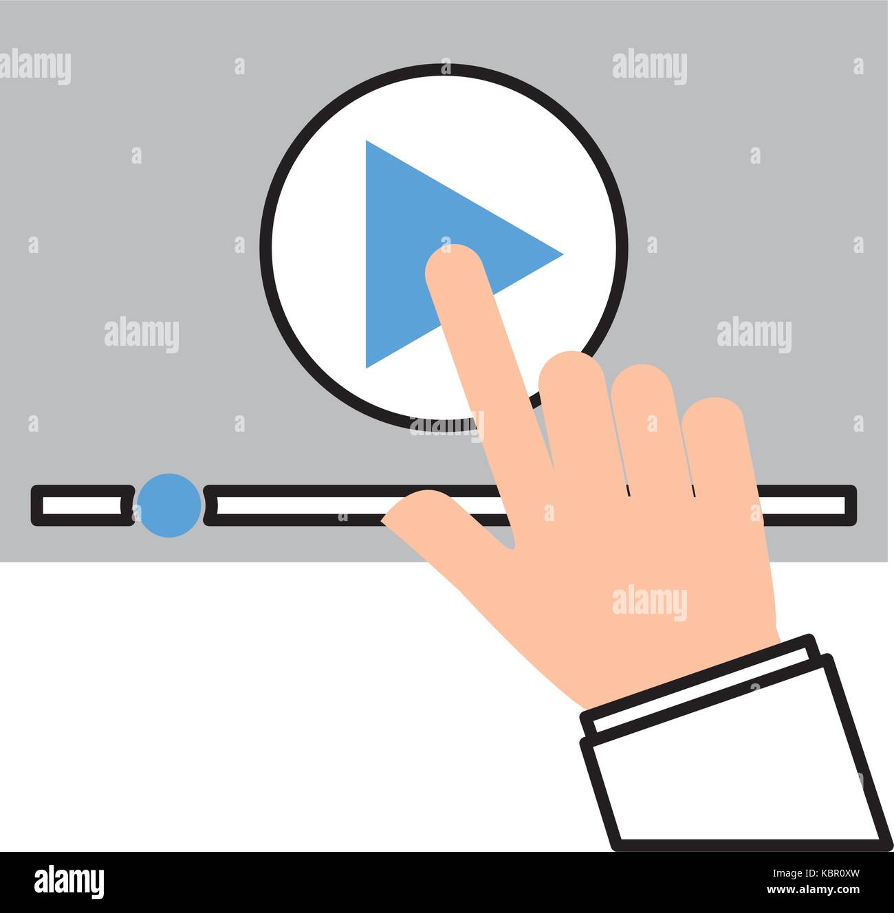 hand touch screen video player button technology Stock Vector Image ...