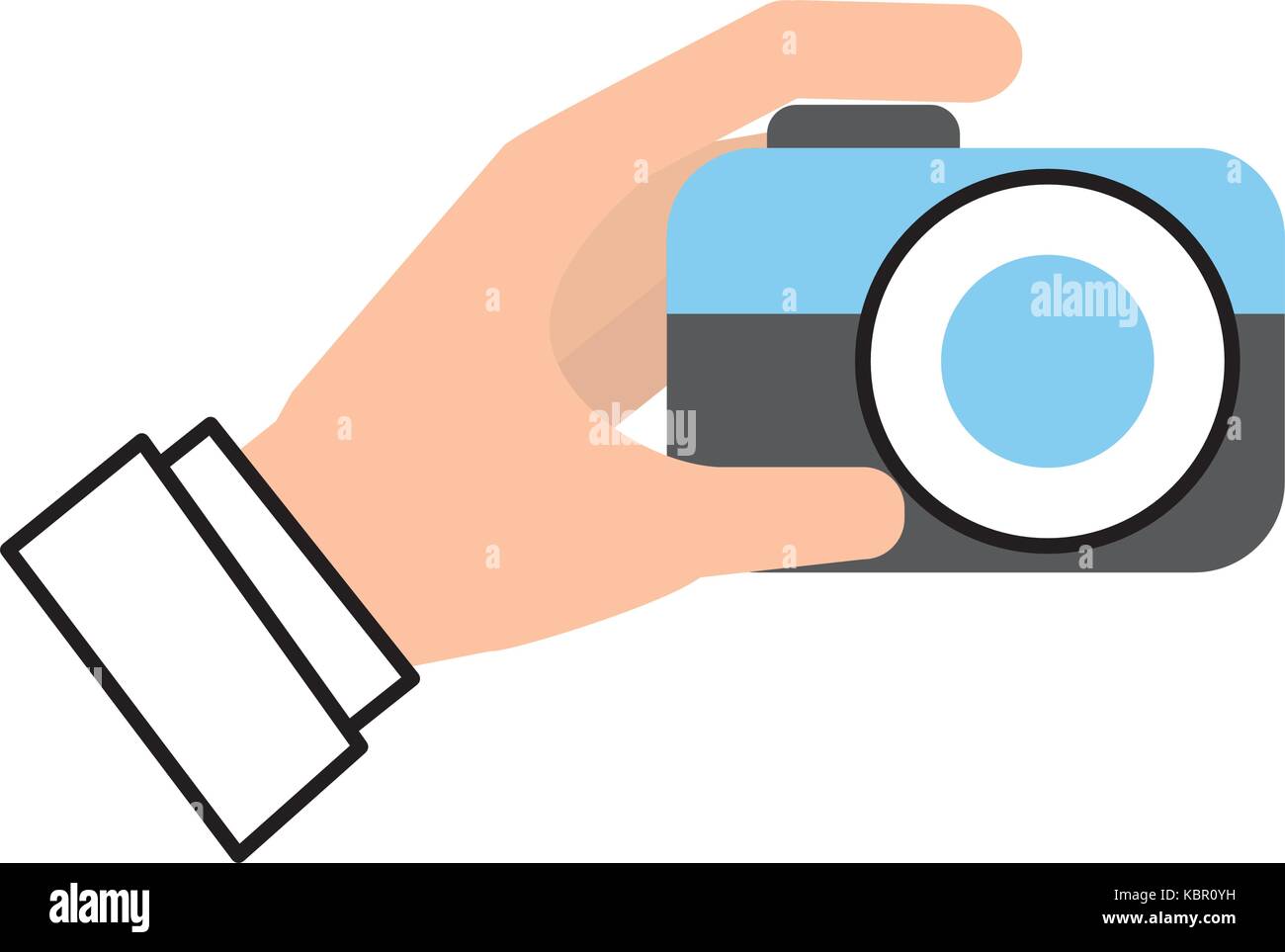 hand holding photo camera push button Stock Vector Image & Art - Alamy