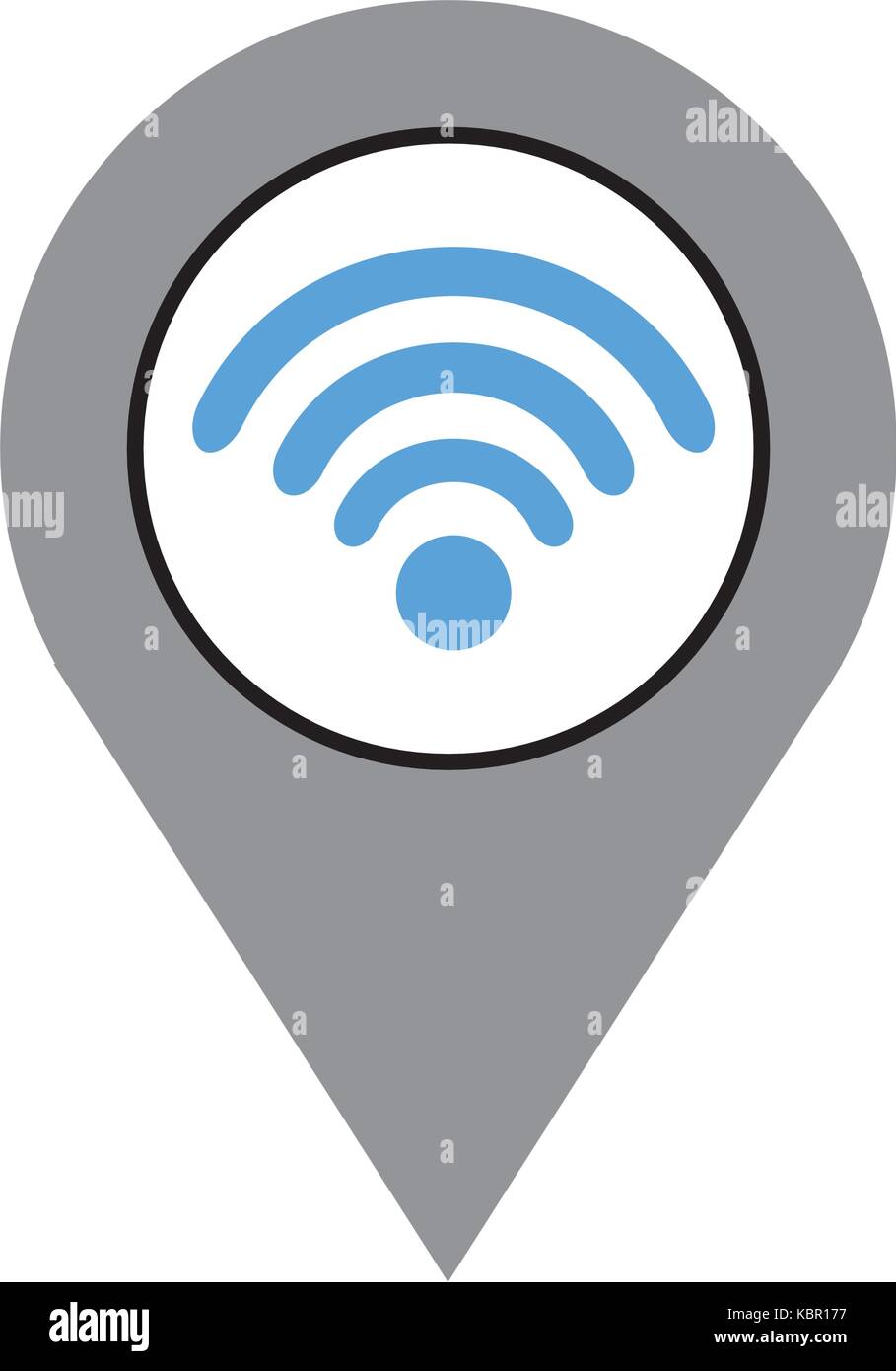 pointer map with wifi internet signal connection Stock Vector Image ...