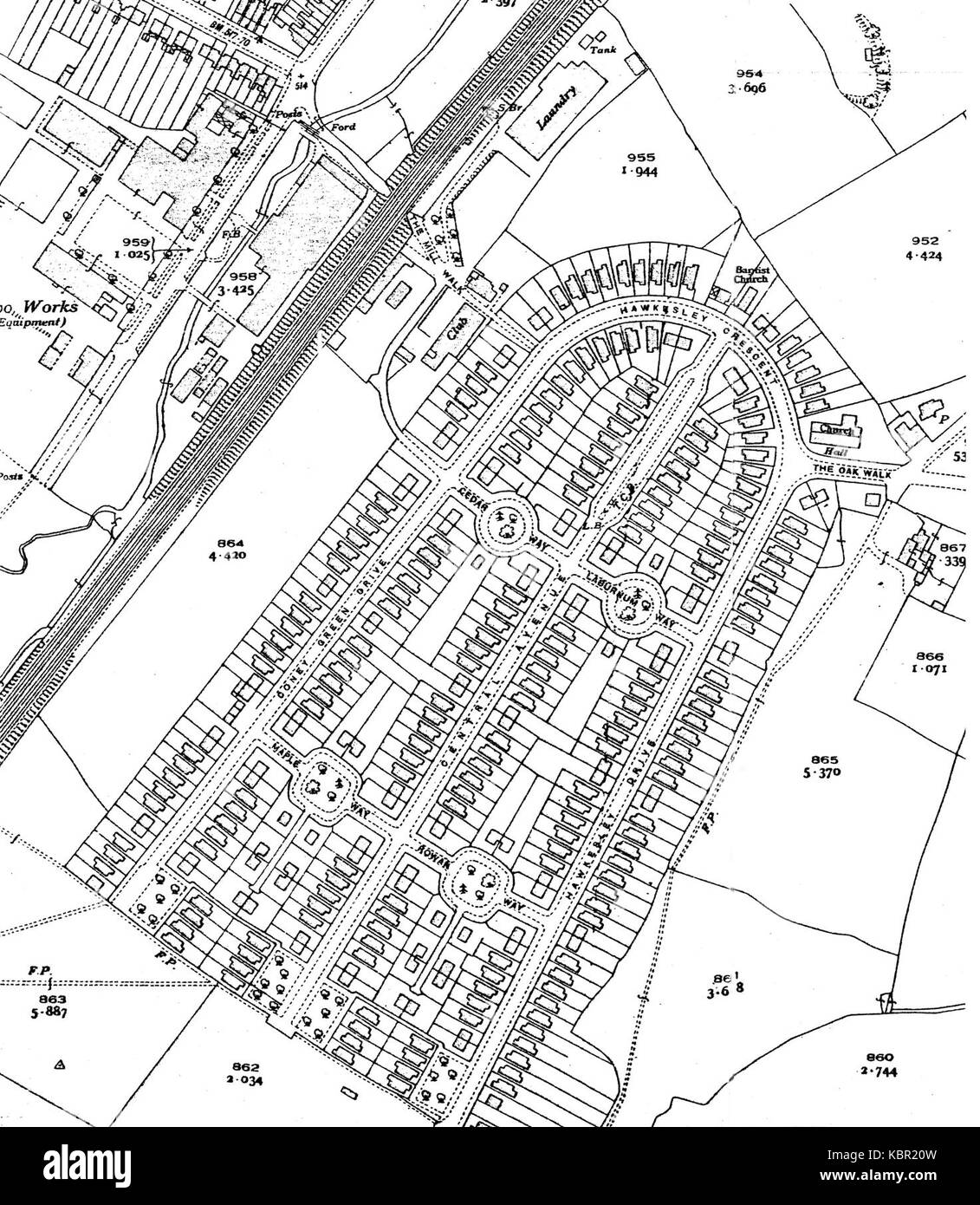 Austin Village OS map 1936 1 2500 25 inch Stock Photo - Alamy
