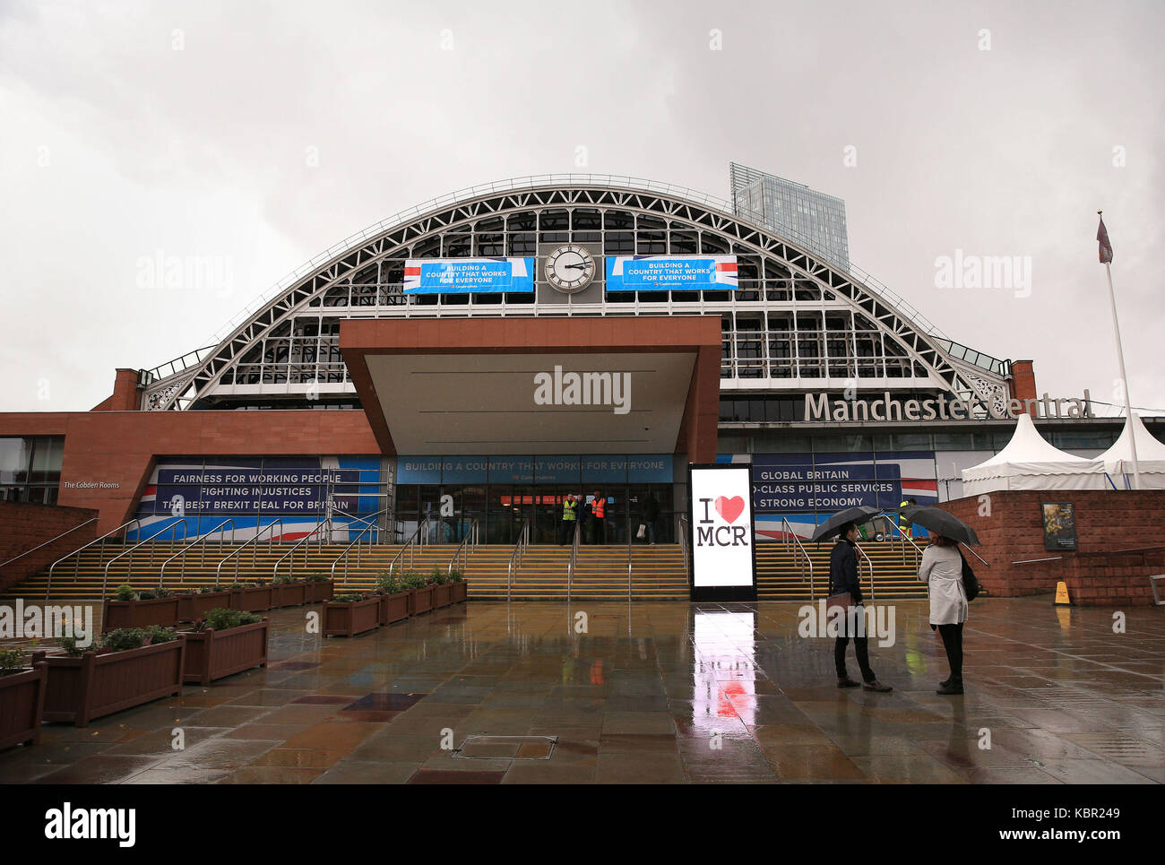 People outside the Conservative Party Conference at the Manchester ...