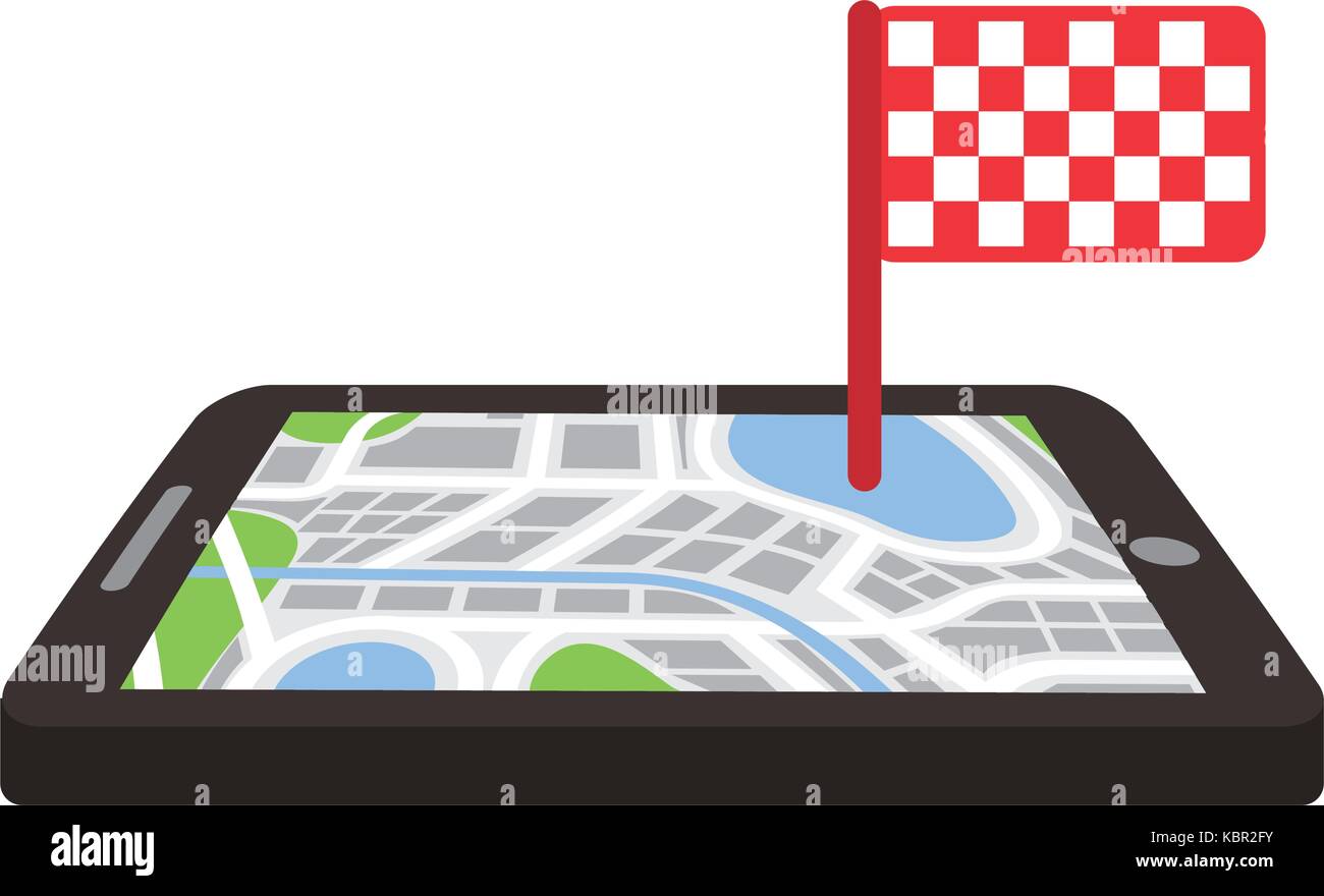 navigation gps device and city map with finish flag technology and ...