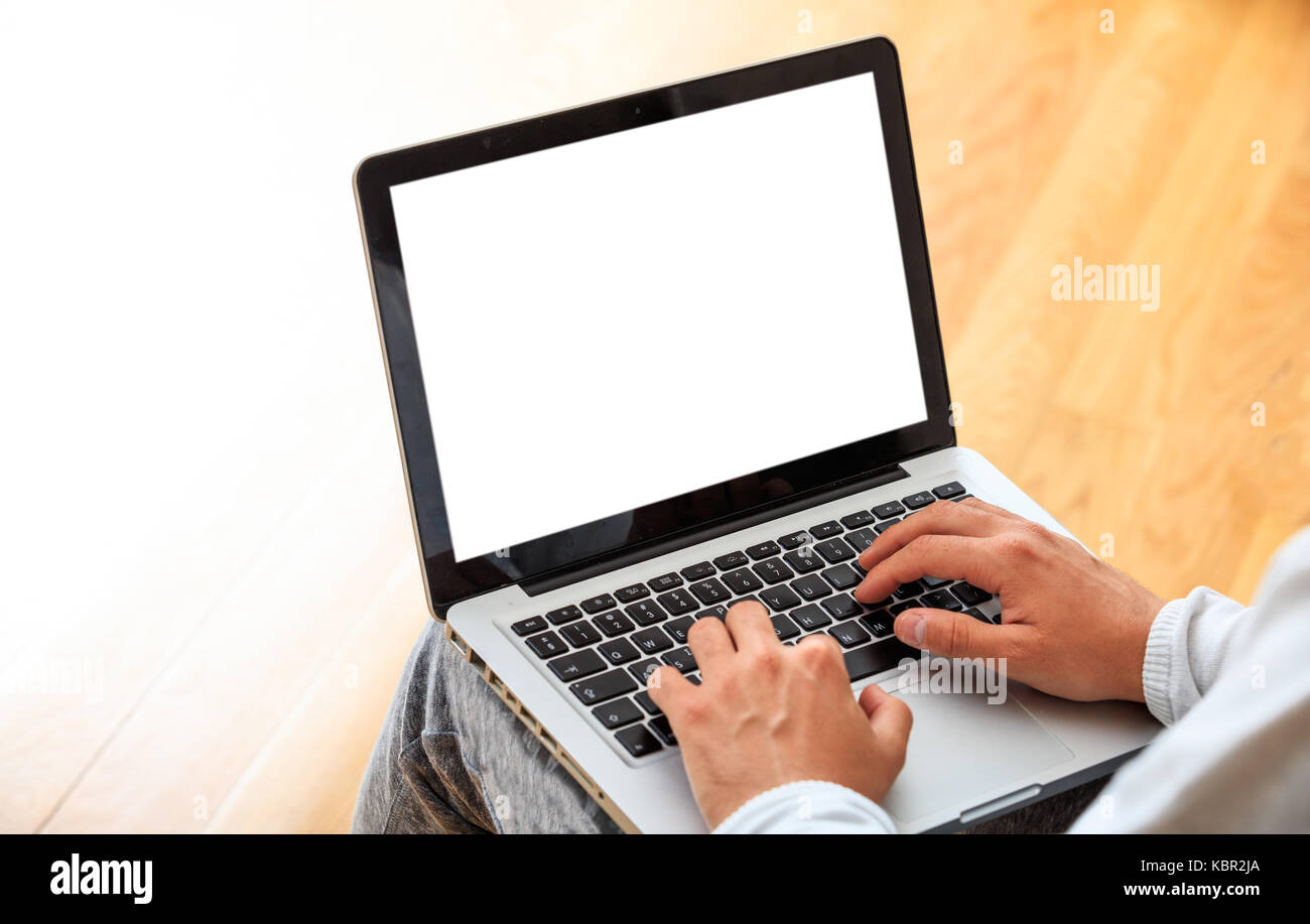 White screen laptop hi-res stock photography and images - Alamy