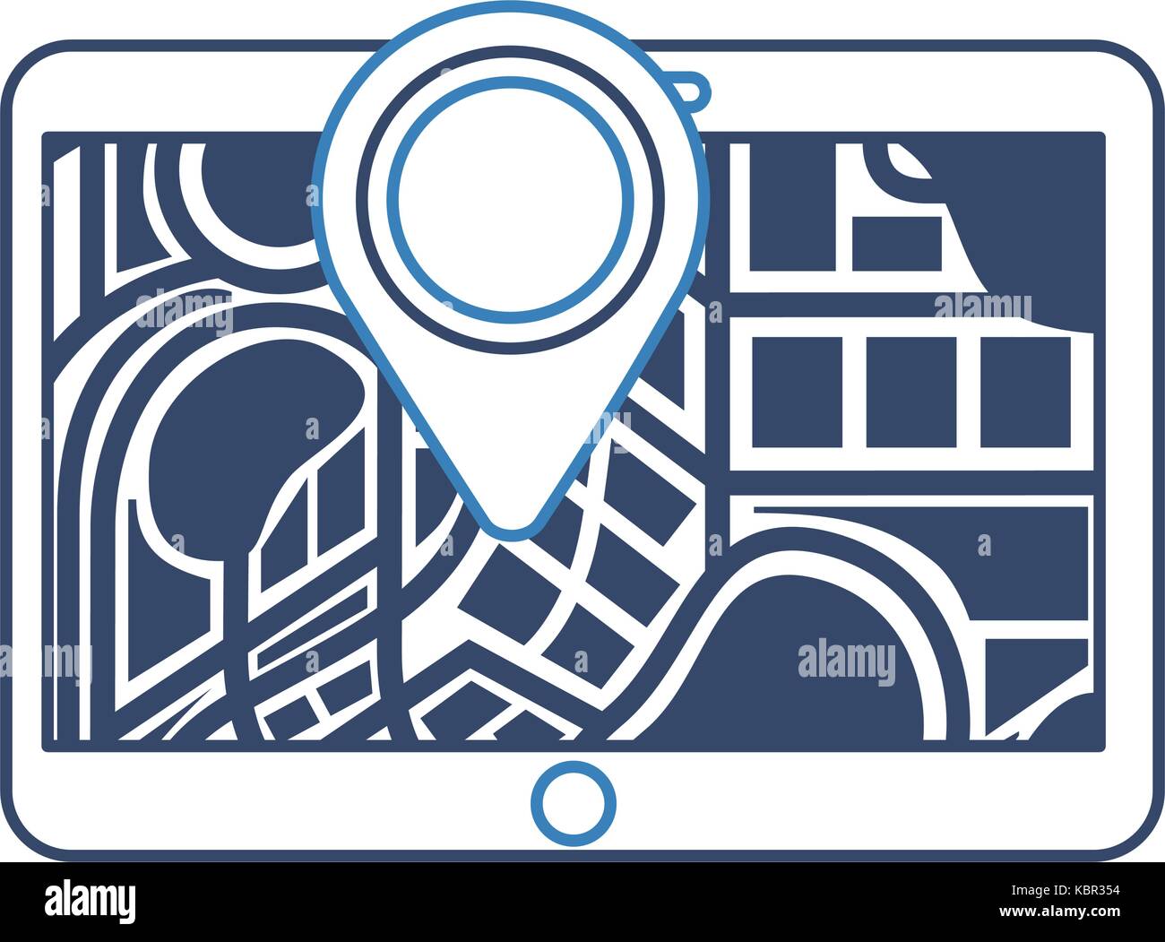 tablet pointer map navigation destination symbol Stock Vector Image ...