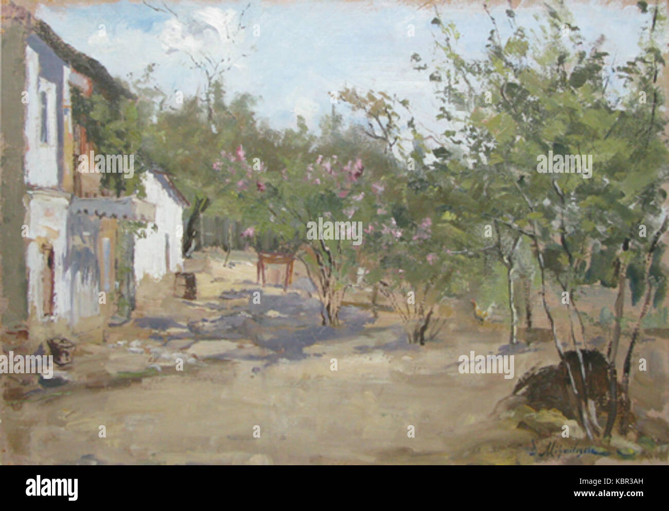 'Primavara in fata casei' ('Spring in front of the house'), a painting ...