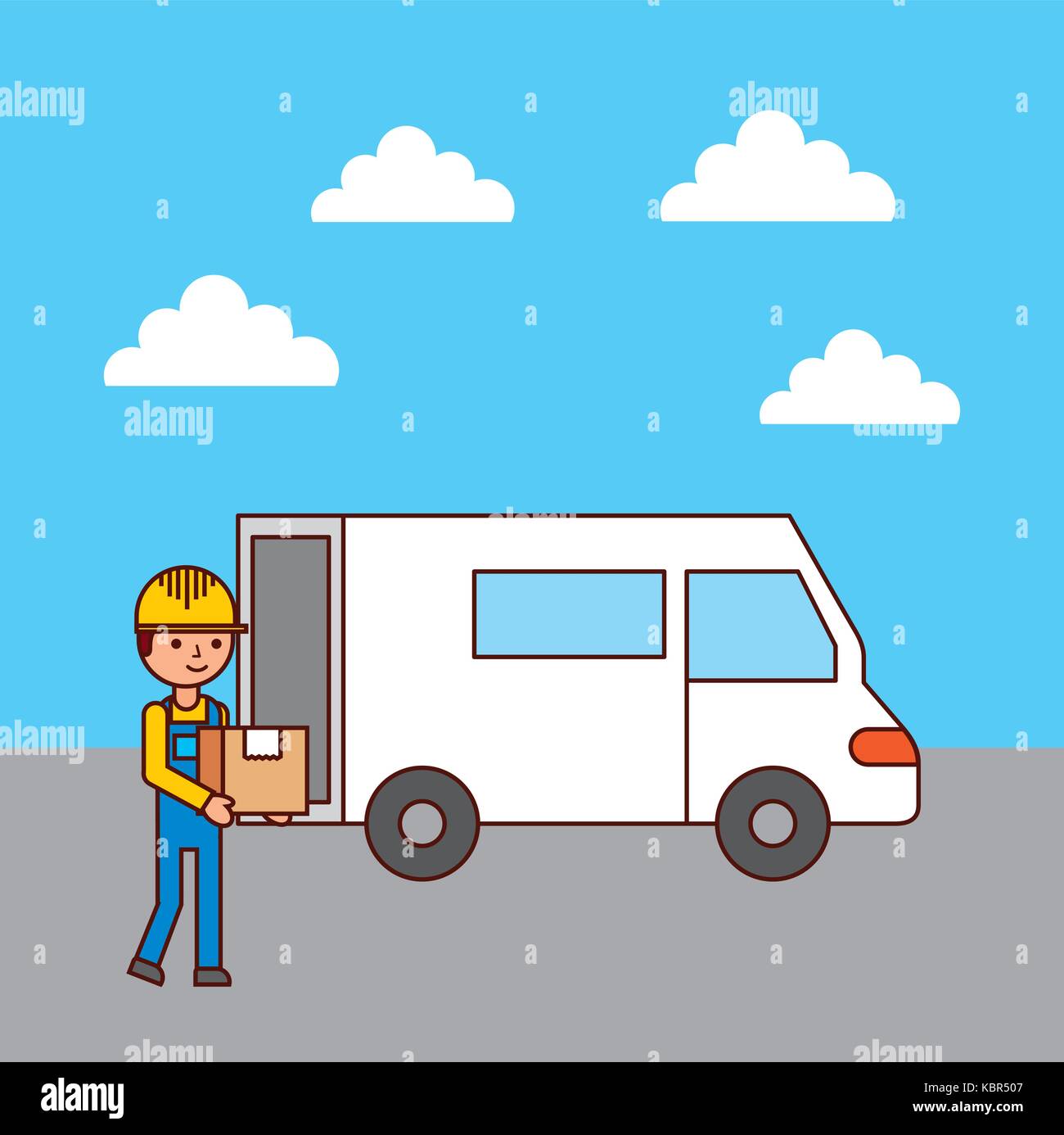 Warehouse worker carrying loader Stock Vector Images - Alamy