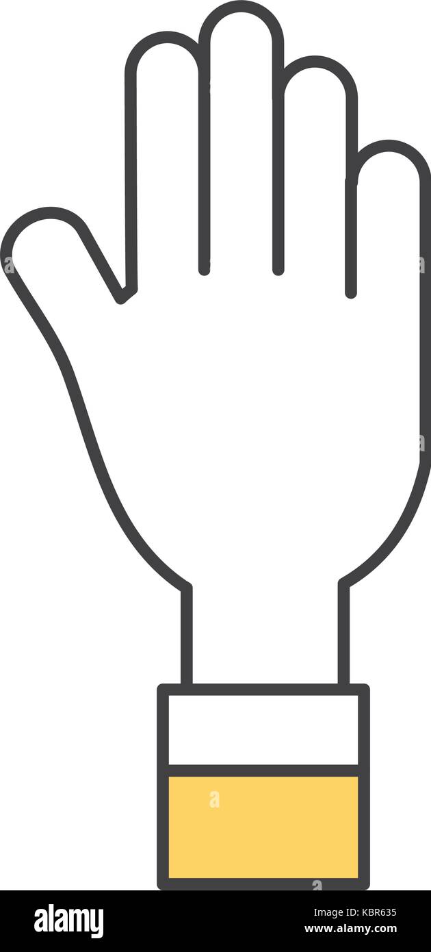 human hand icon over white background vector illustration Stock Vector ...
