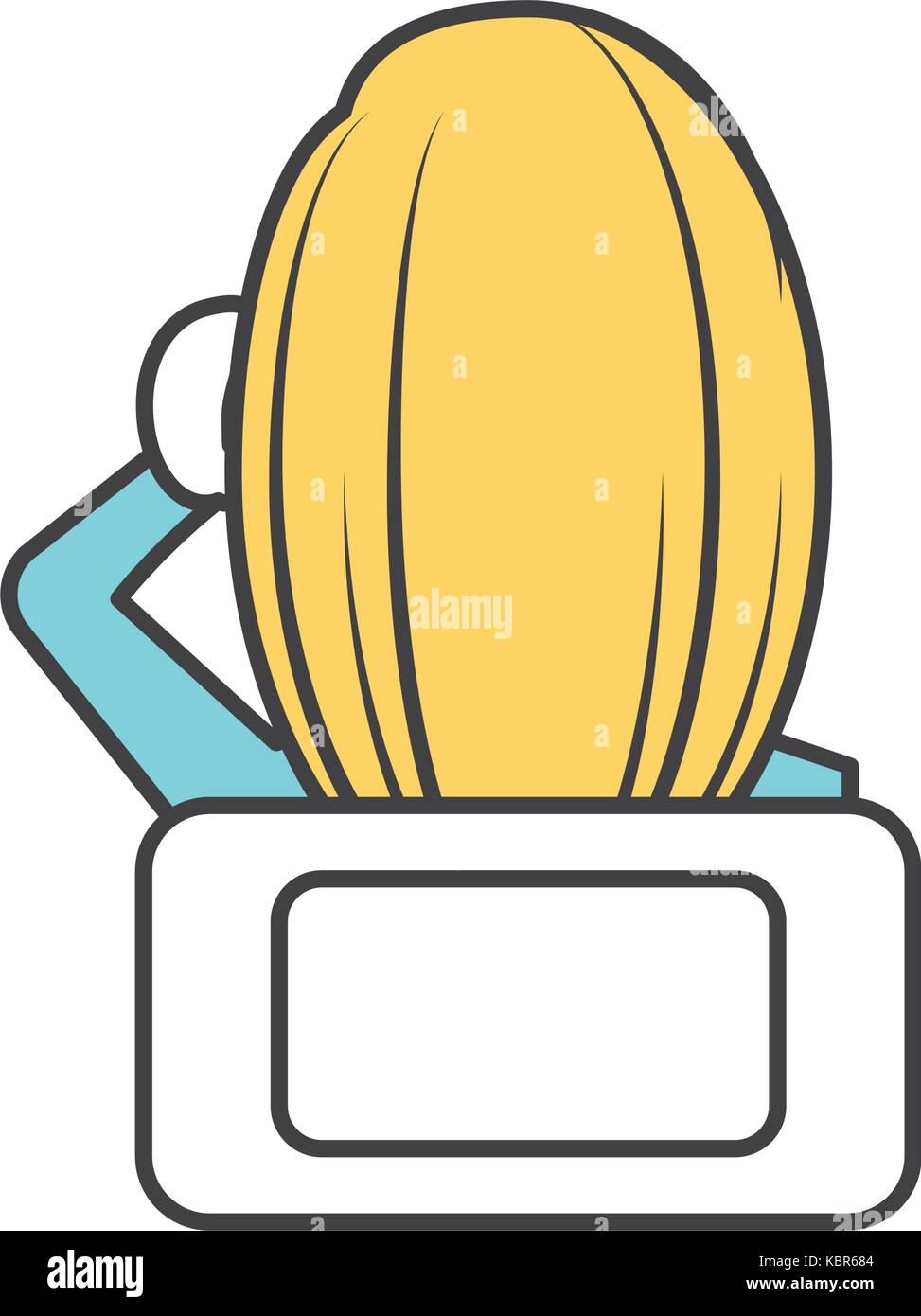 woman working on the computer icon over white background vector ...