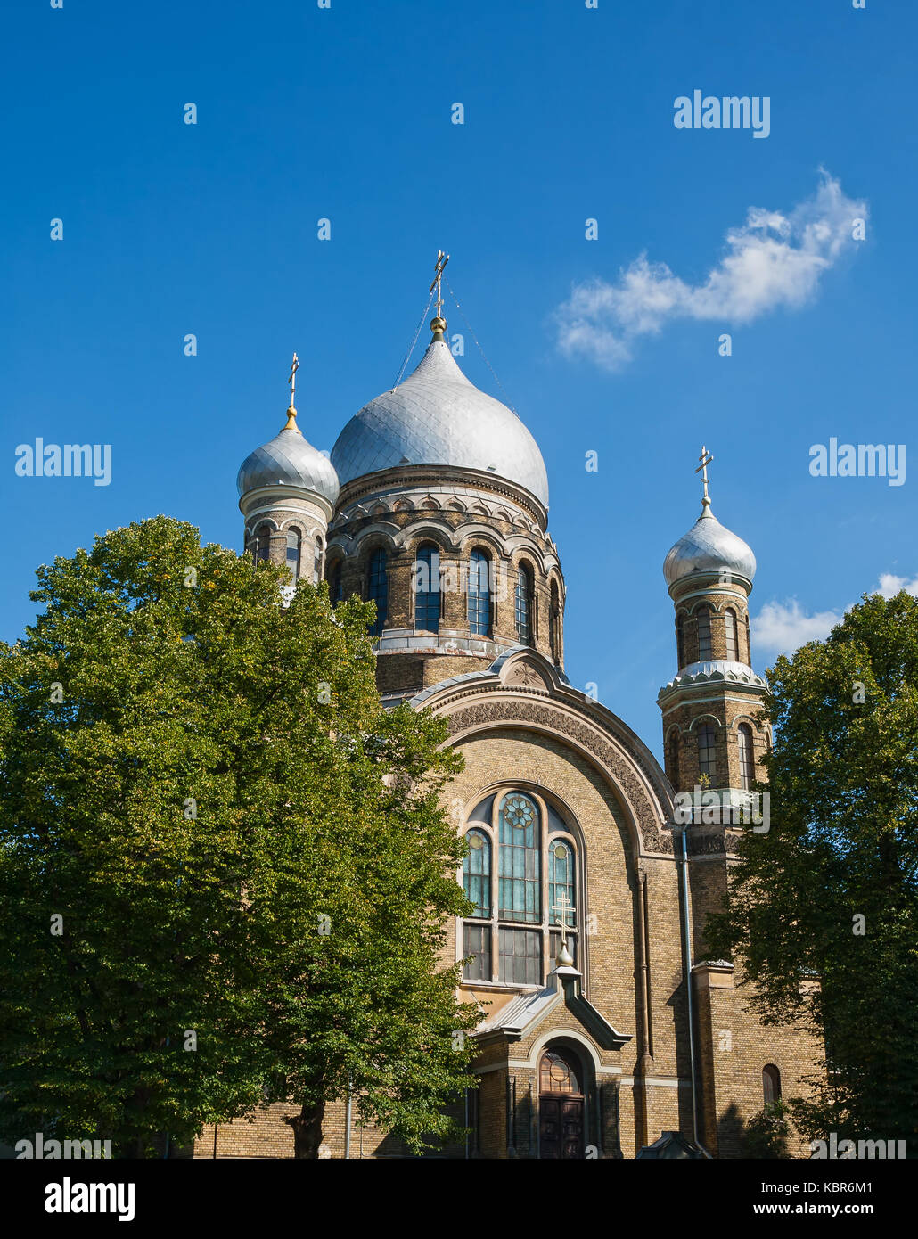 Latvian St.Trinity Orthodox cathedral at sunny day Stock Photo - Alamy