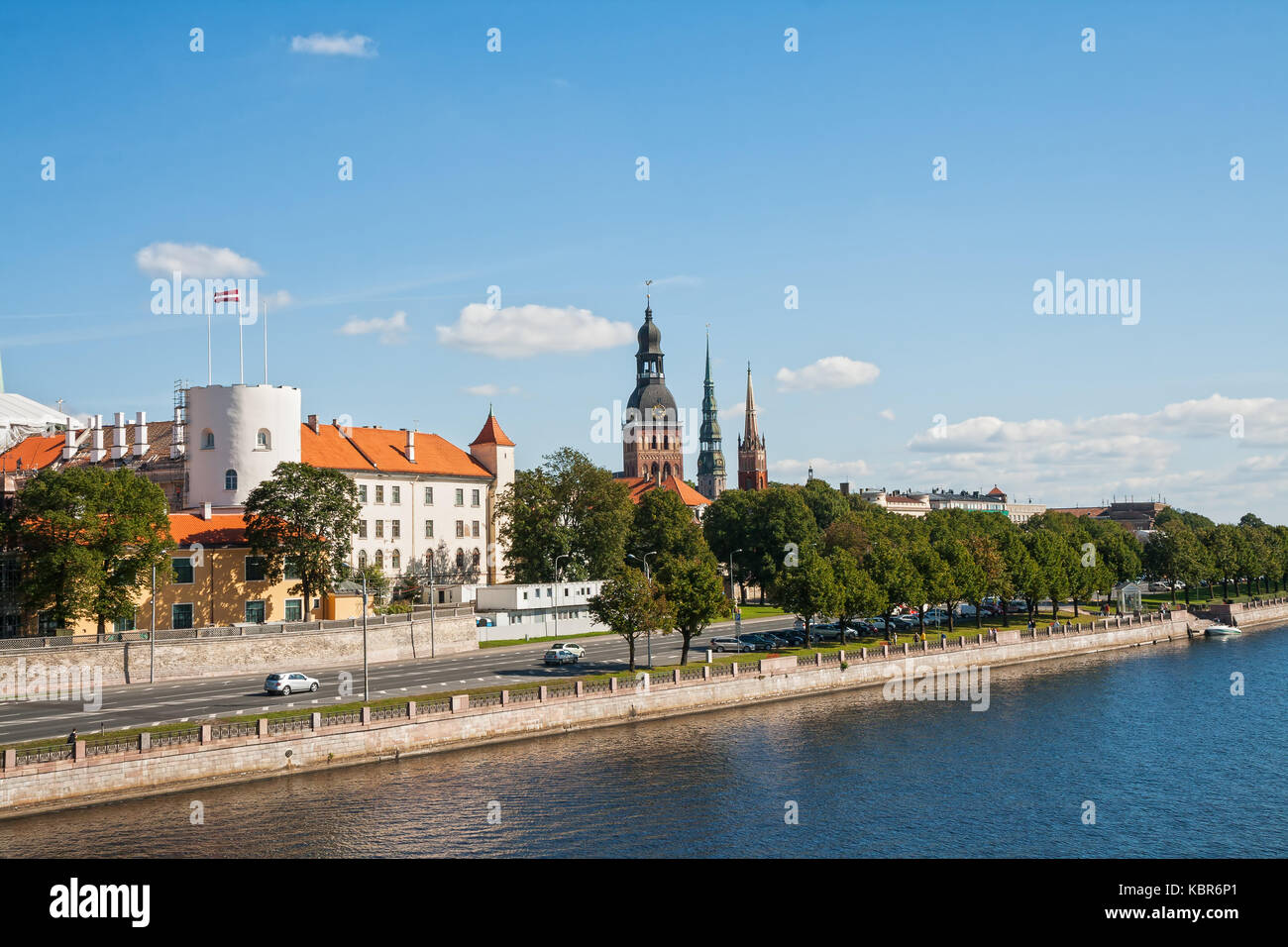 Riga castle, dome Cathedral, the Church of St. Peter and the Anglican ...