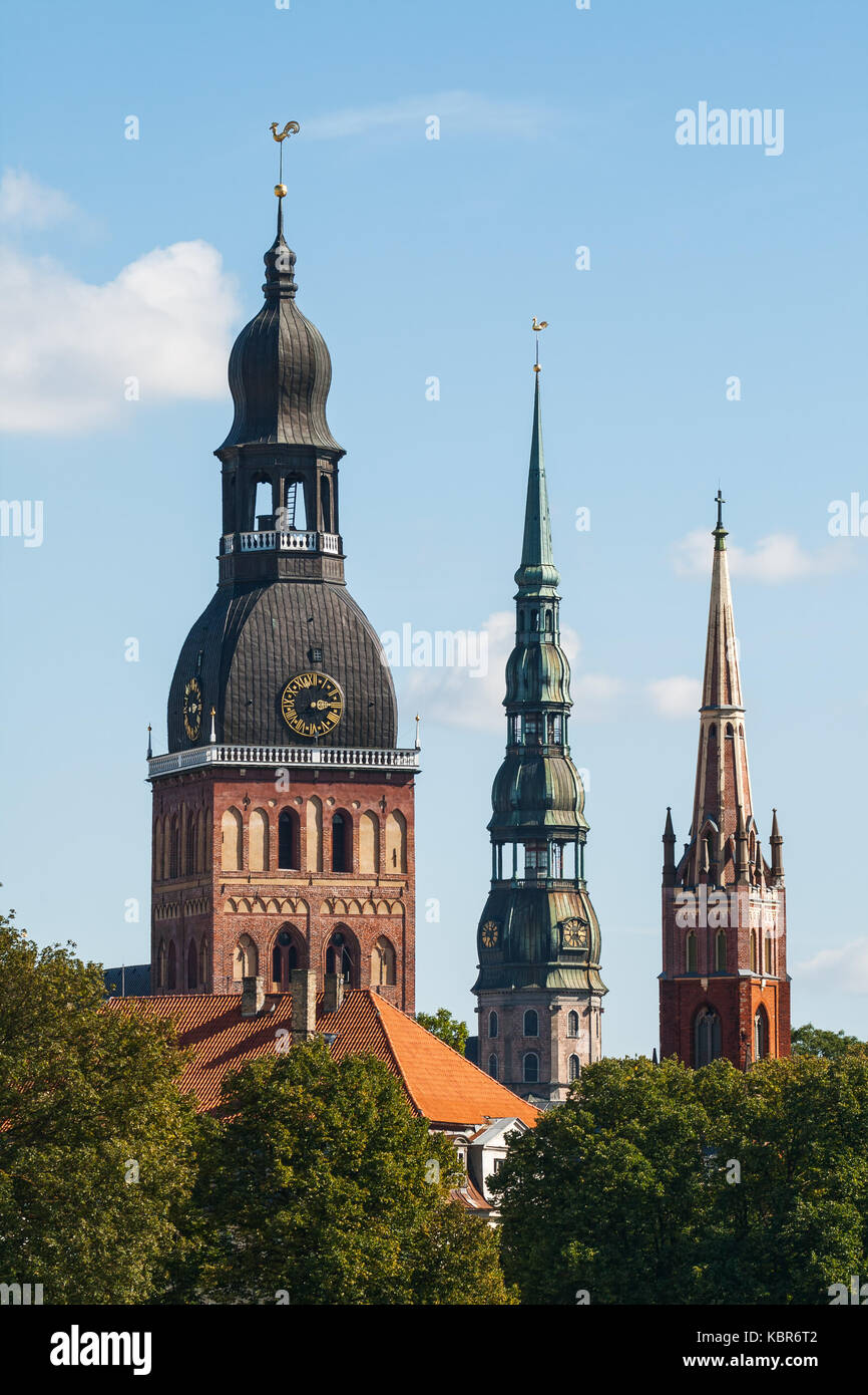 Sights of Riga - Dome Cathedral, the Church of St. Peter and the ...