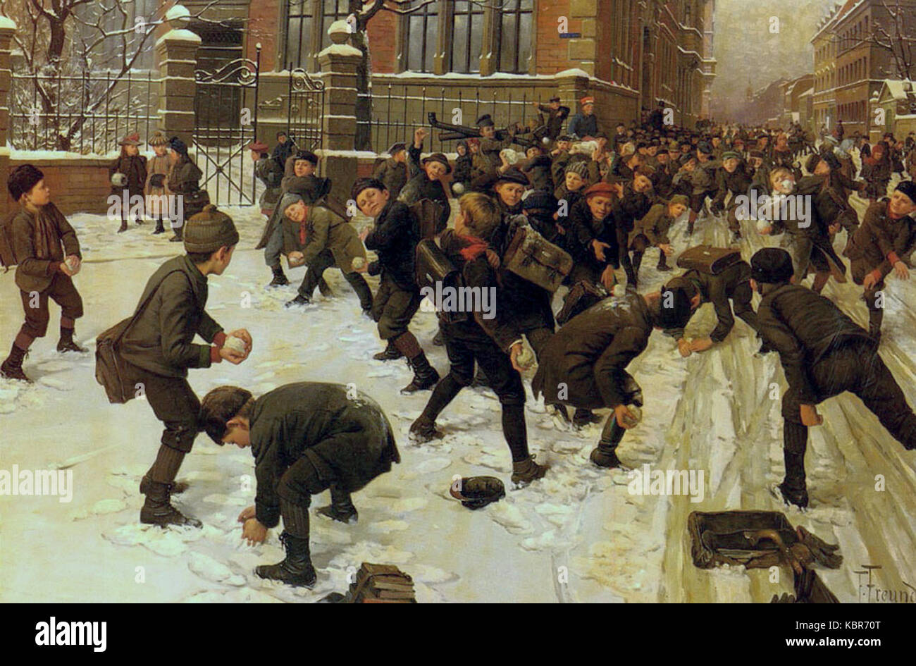 Fritz Freund Schneeballschlacht I Stock Photo - Alamy