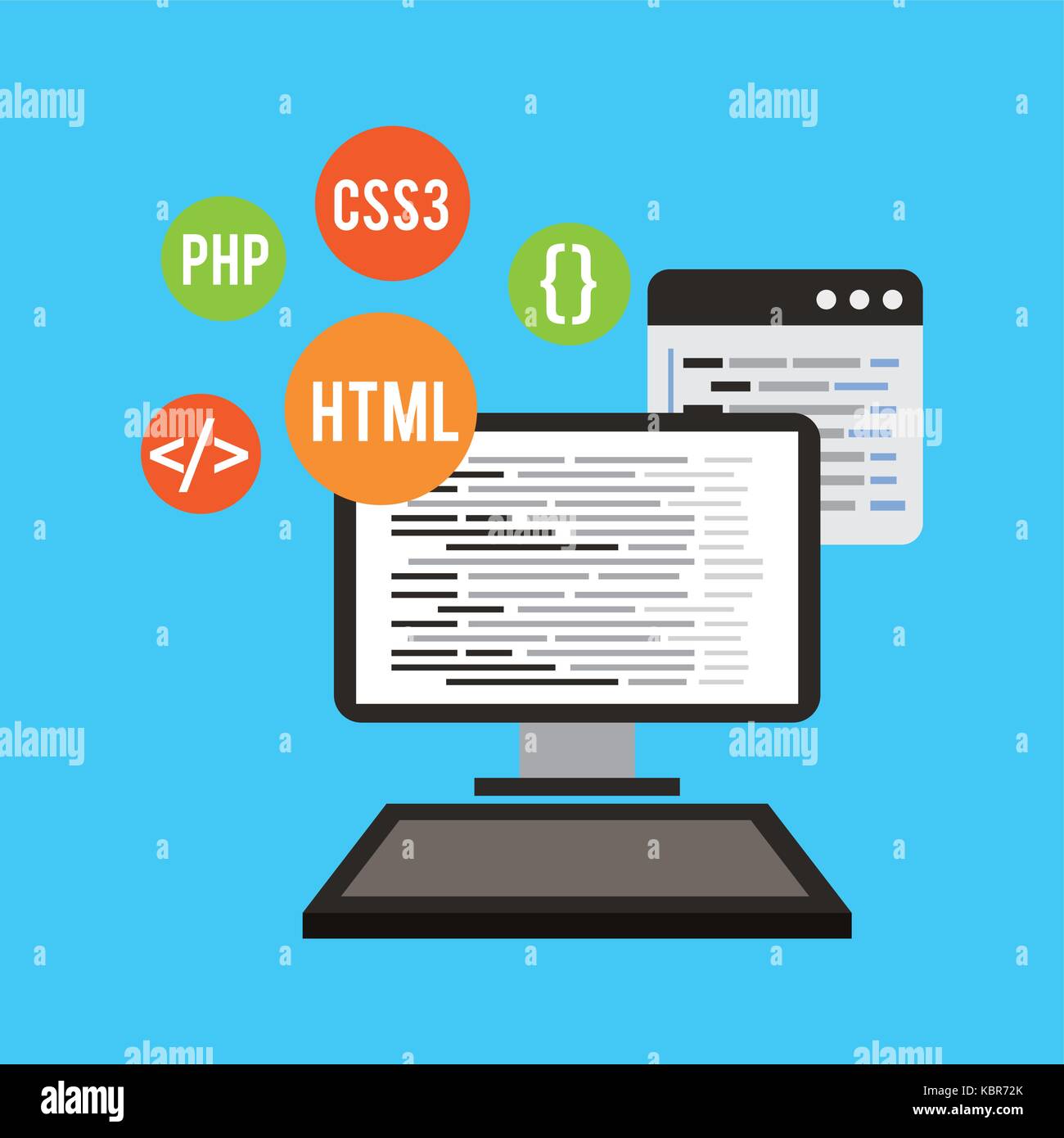 Programming And Coding Concept Website Development Stock Vector Image