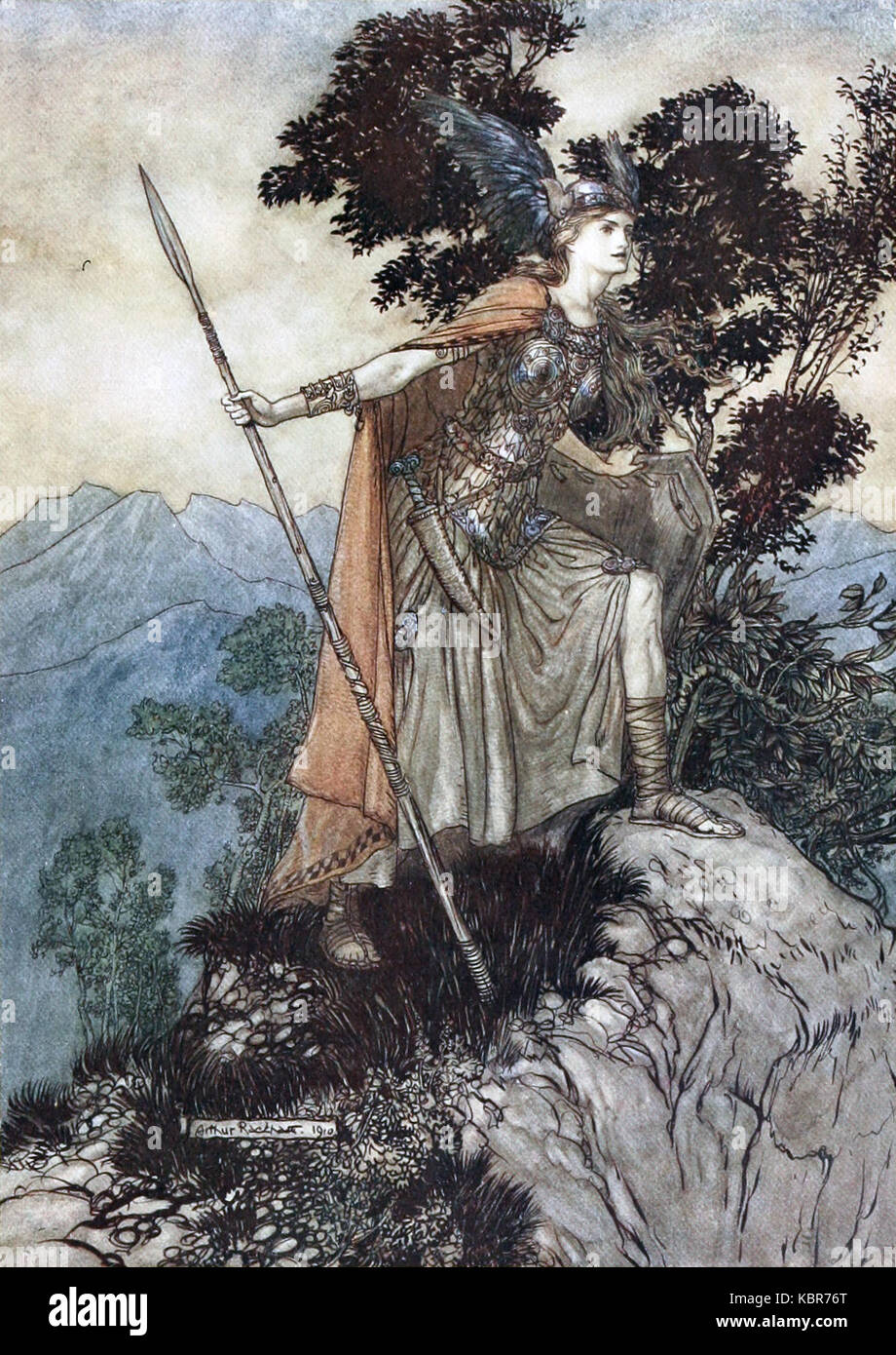 An illustration from the opera 'Das Rheingold' by Richard Wagner ...