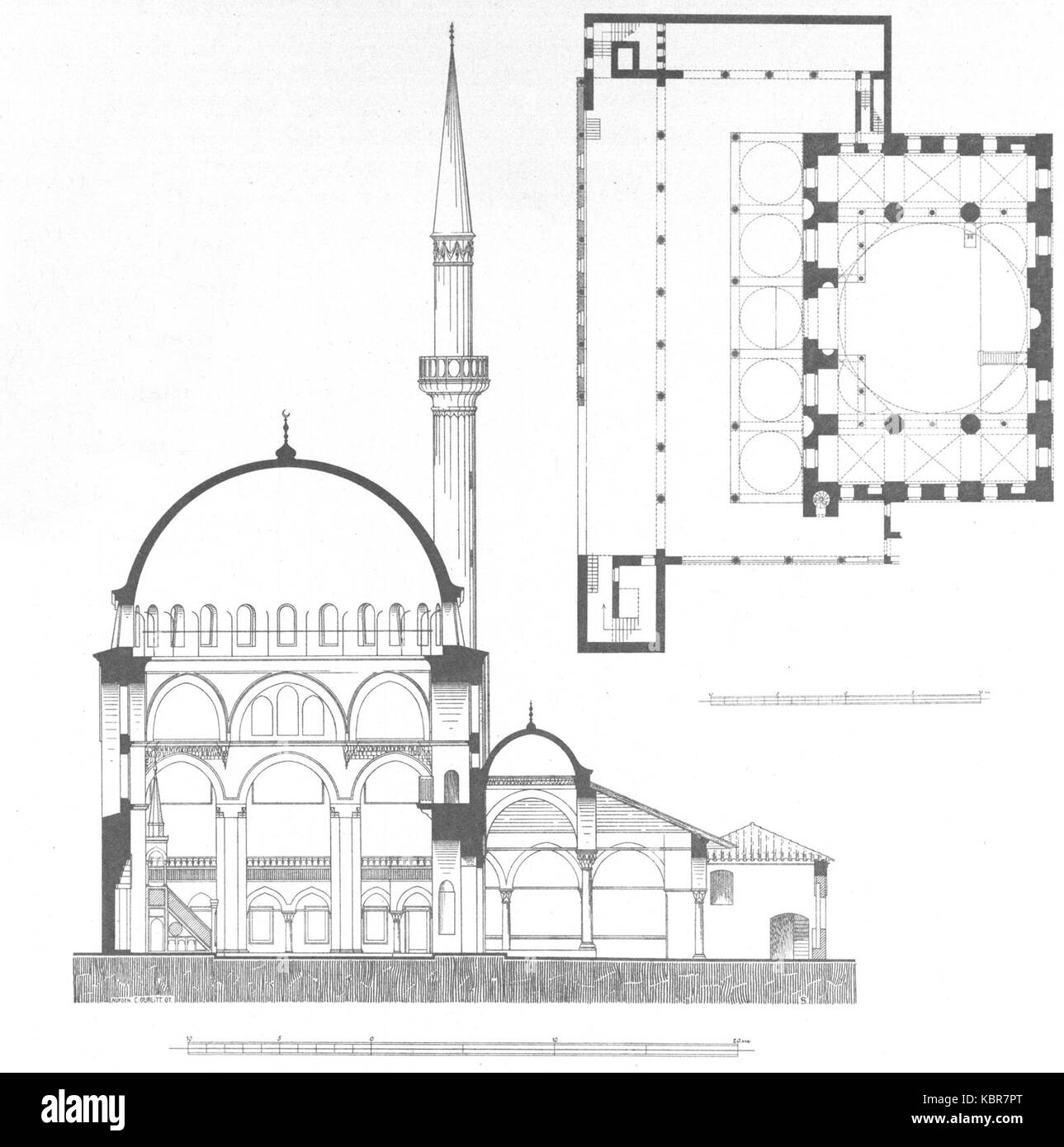 Vintage mosque drawing Black and White Stock Photos & Images - Alamy