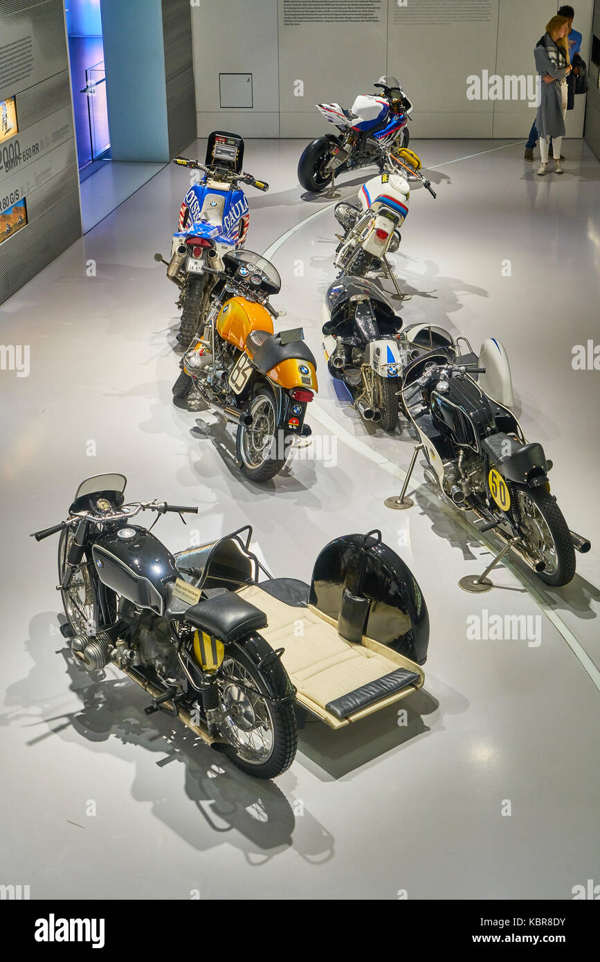 a series of motors in BMW Museum of Munich, which is a famous germany ...