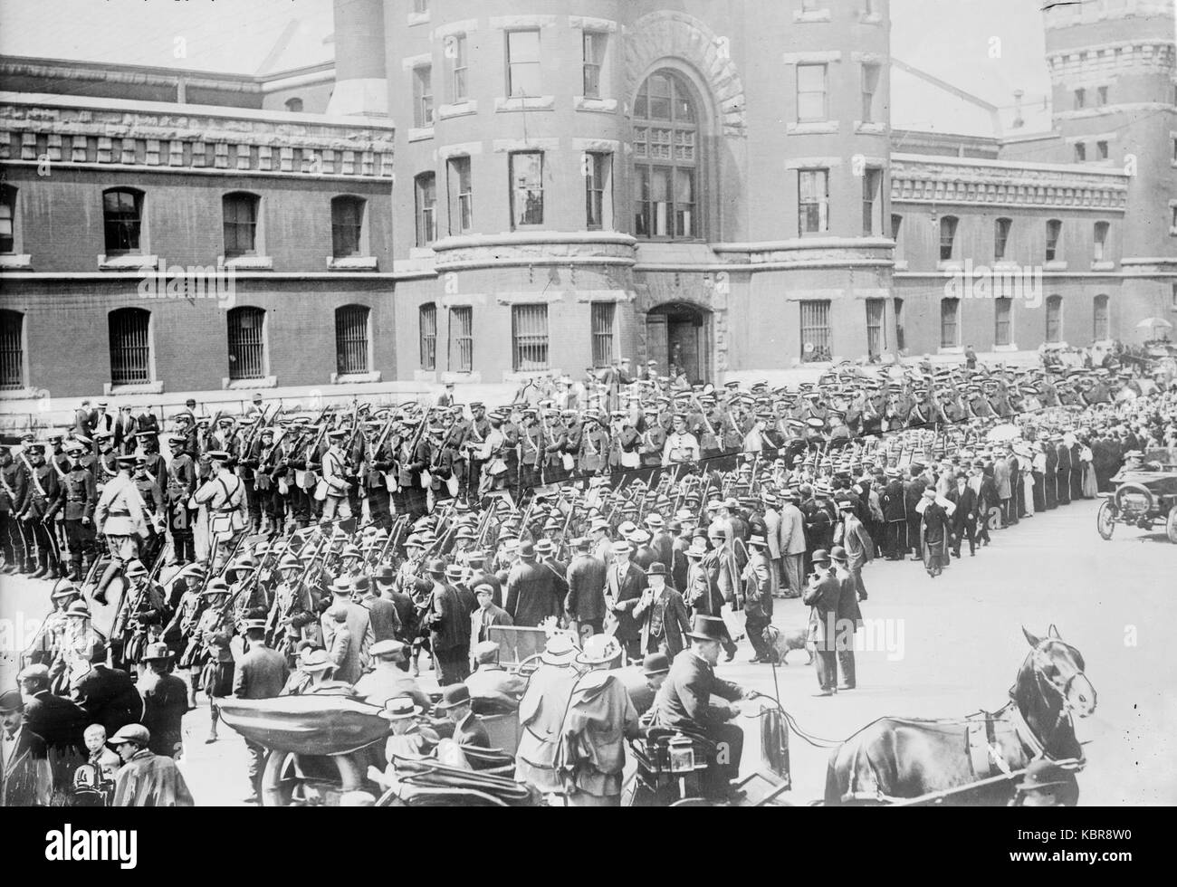 A historic photograph of the 48th Highlanders, 12th Infantry, and 10th ...